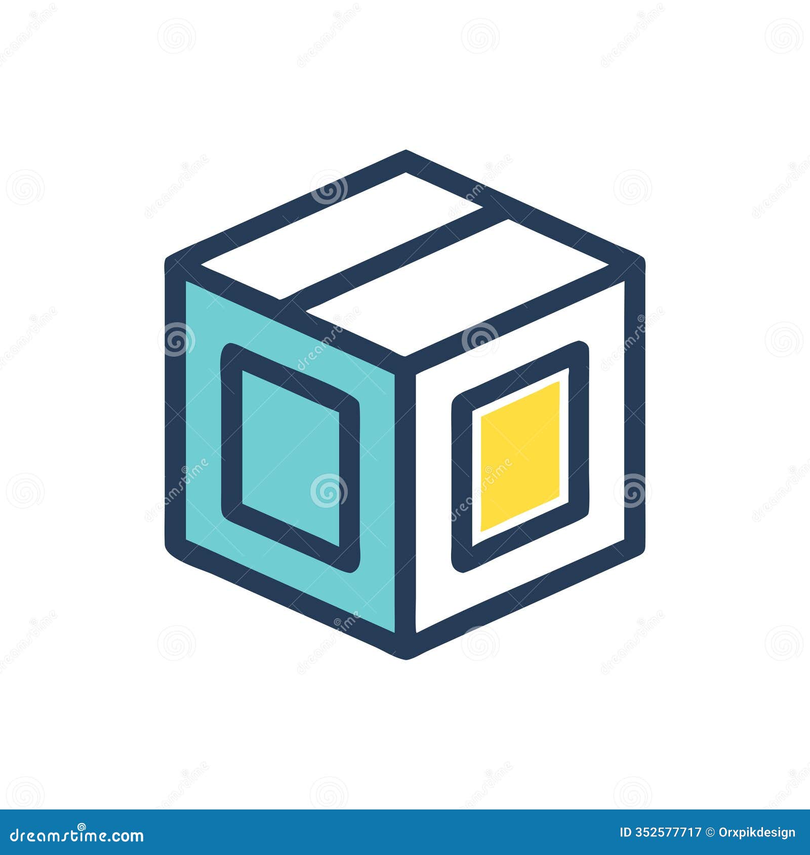 Functional Storage Cube for Compact Spaces Stock Illustration ...