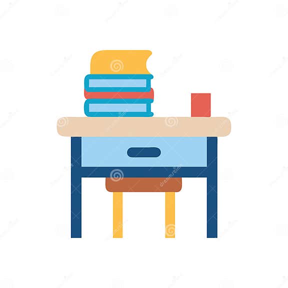 Functional Student Desk Icon Stock Vector - Illustration of learning ...