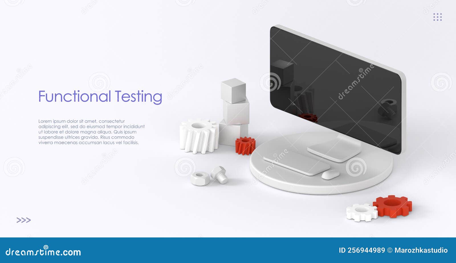 Functional Testing Isometric Landing Page. Methodology of Programming ...