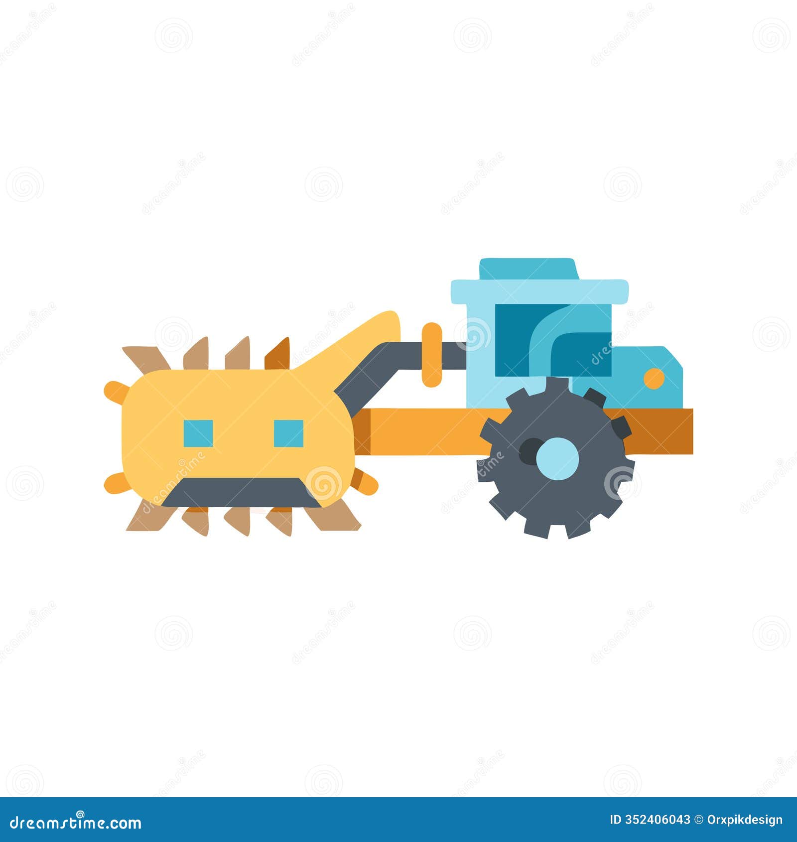 Functional Trencher Design for Construction Stock Illustration ...