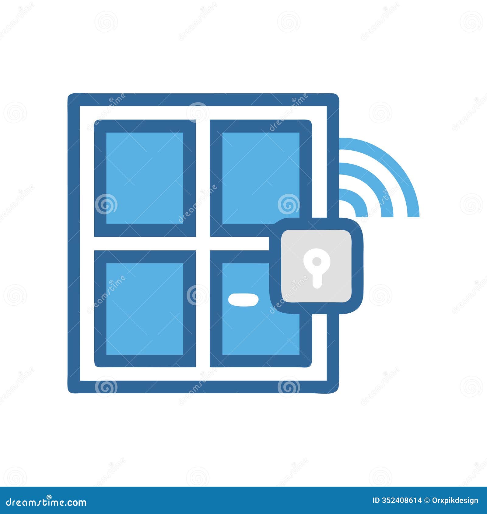 Functional Window Lock Icon for Safety Stock Illustration ...