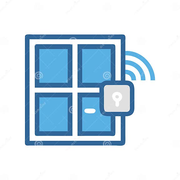 Functional Window Lock Icon for Safety Stock Illustration ...