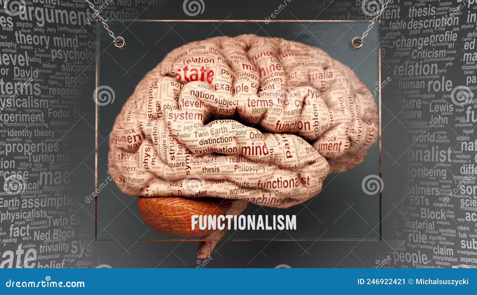 Functionalism in Human Brain Stock Illustration - Illustration of terms ...