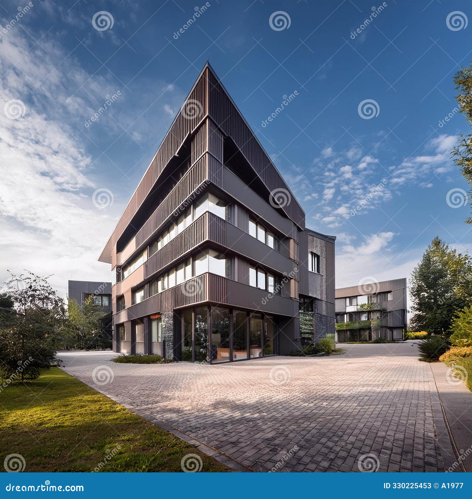 Functionalist Modern Houses, AI Generated Stock Illustration ...