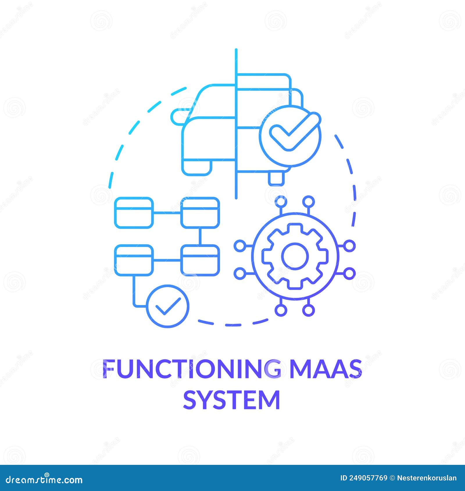 Functioning Maas System Blue Gradient Concept Icon Stock Vector ...