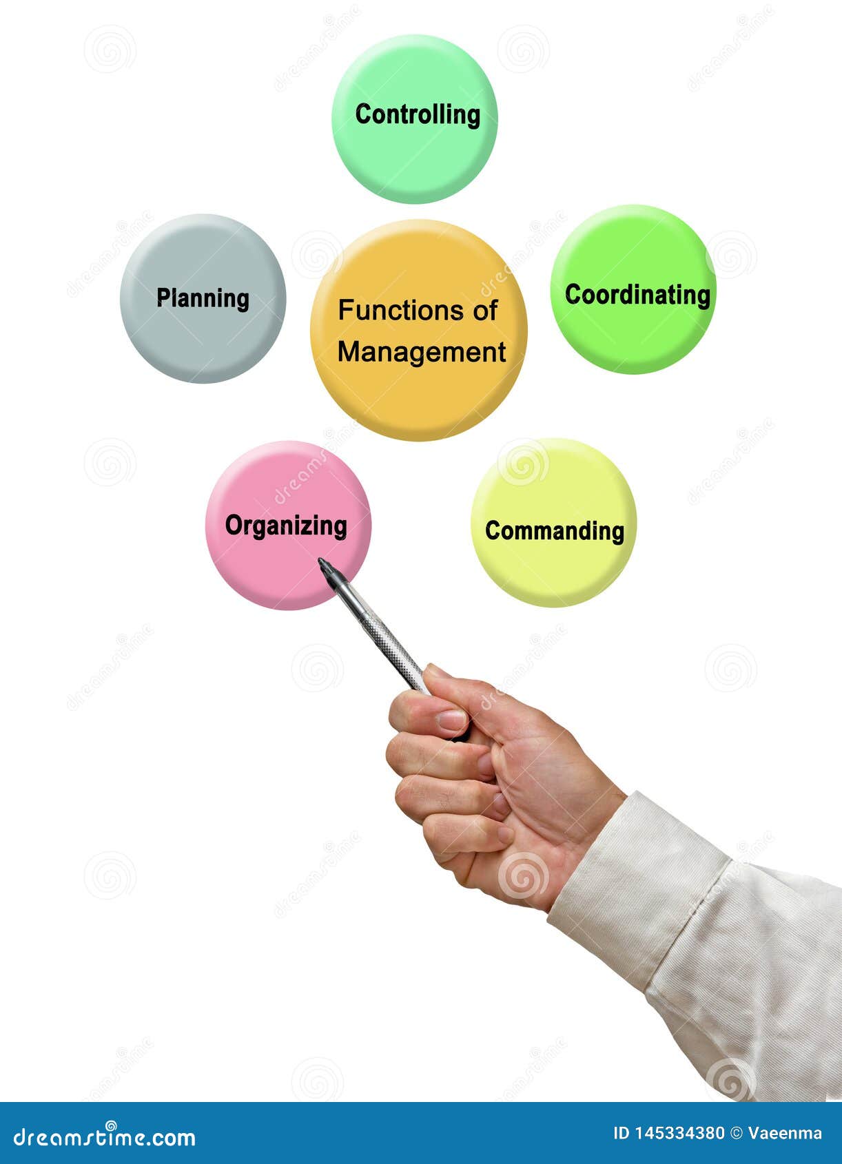Functions of Management stock illustration. Illustration of five ...