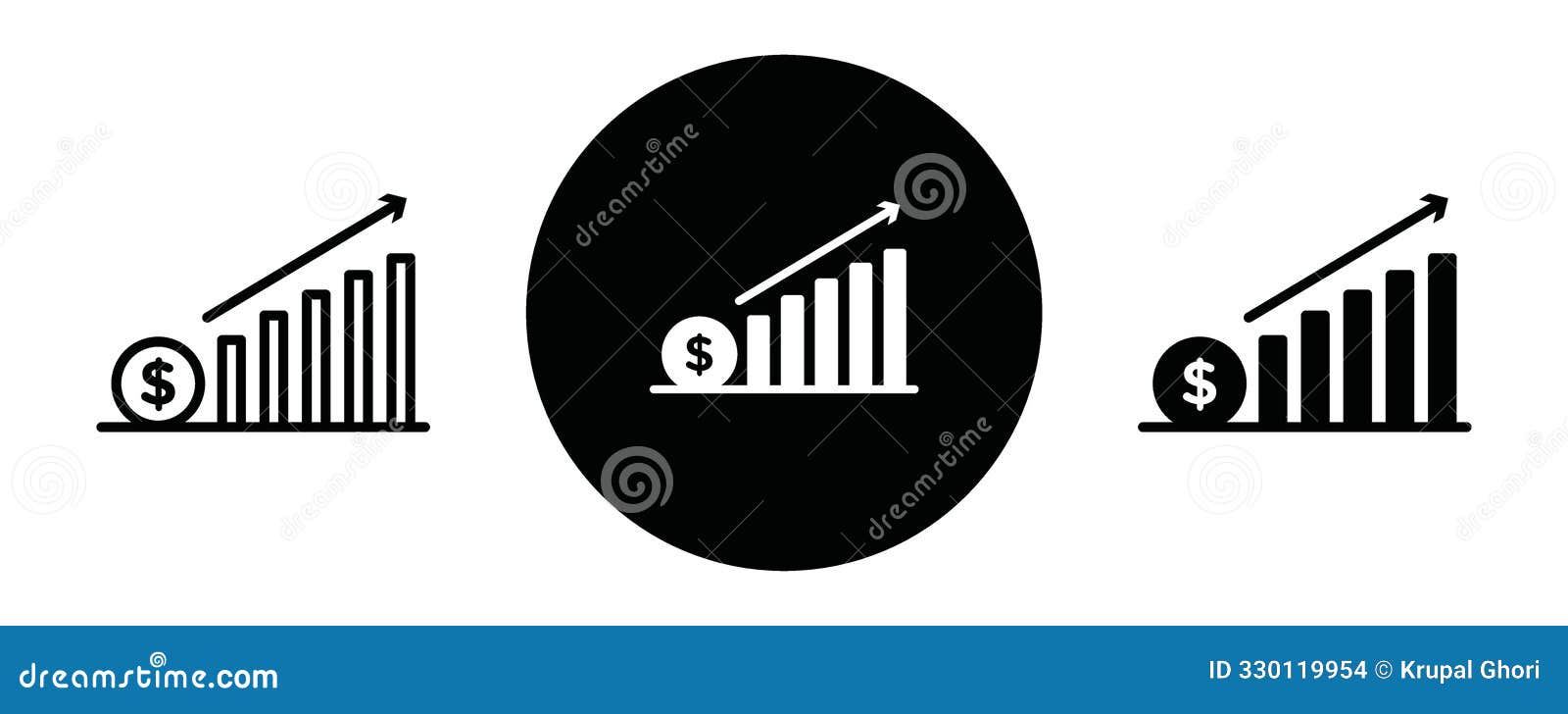 Fund Growth Outline Icon Collection or Set. Fund Growth Thin Vector ...