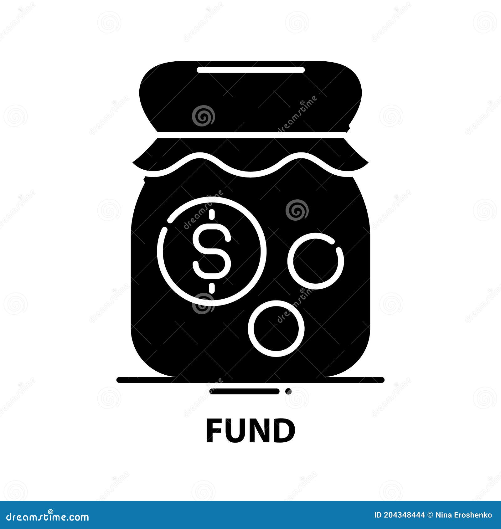 Fund Icon, Black Vector Sign with Editable Strokes, Concept ...