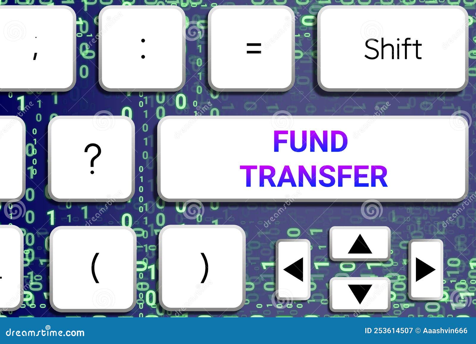 Fund Transfer Button on Key Board and Code Numbers Stock Illustration ...