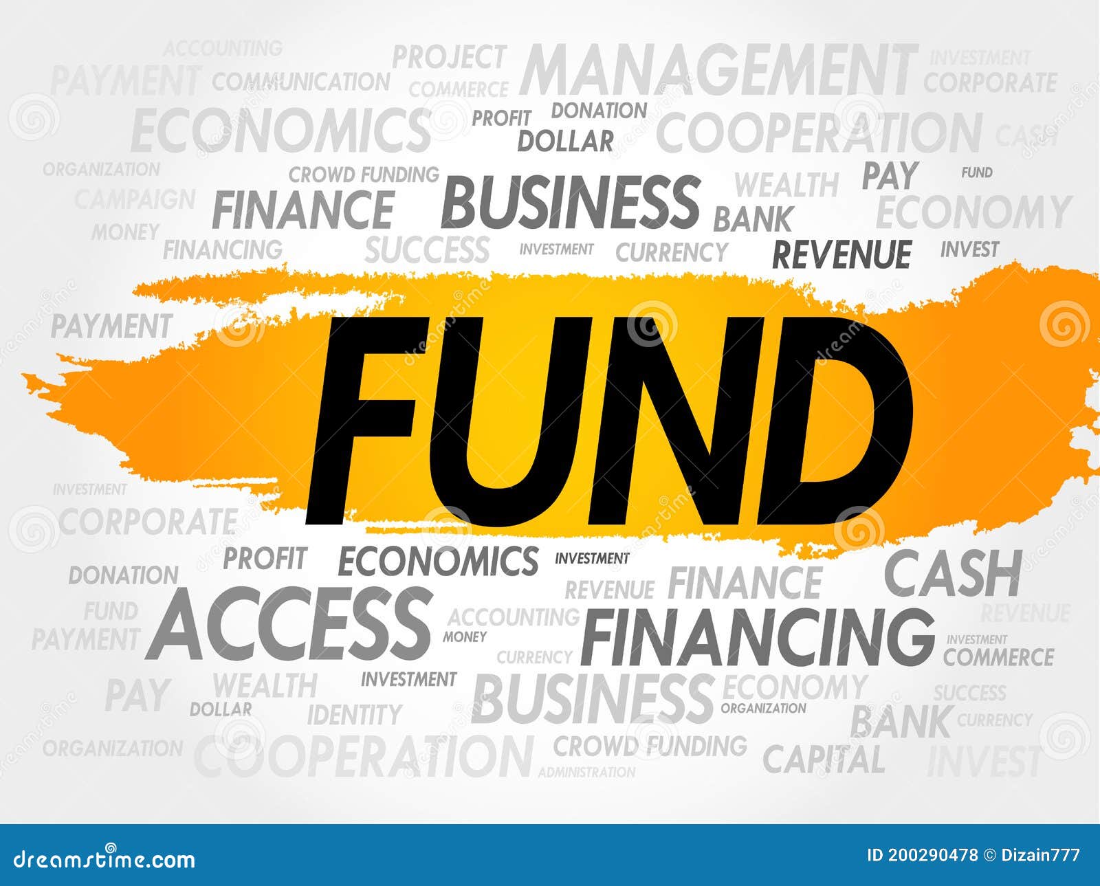 FUND word cloud stock illustration. Illustration of collective - 200290478