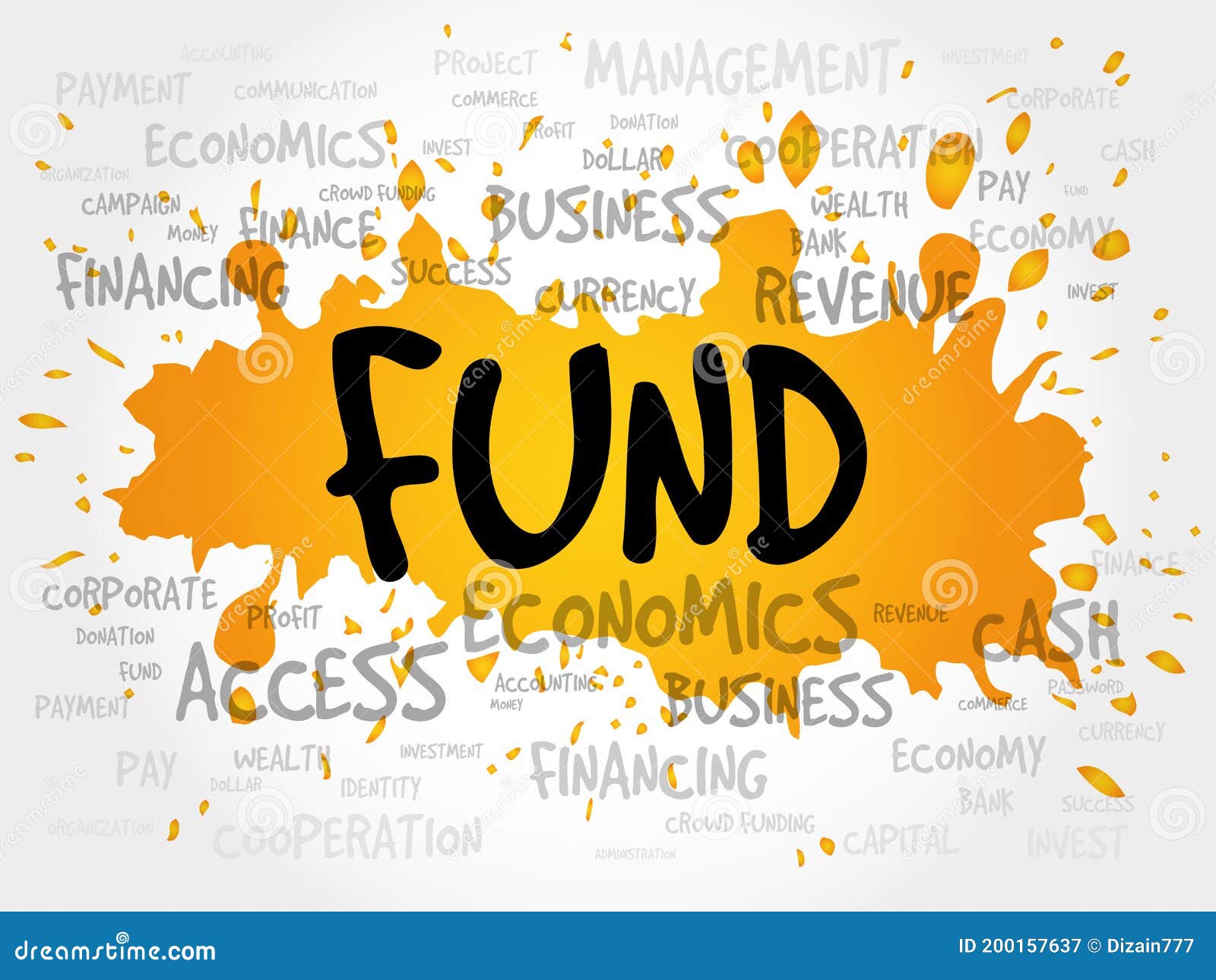 FUND word cloud stock illustration. Illustration of crowd - 200157637
