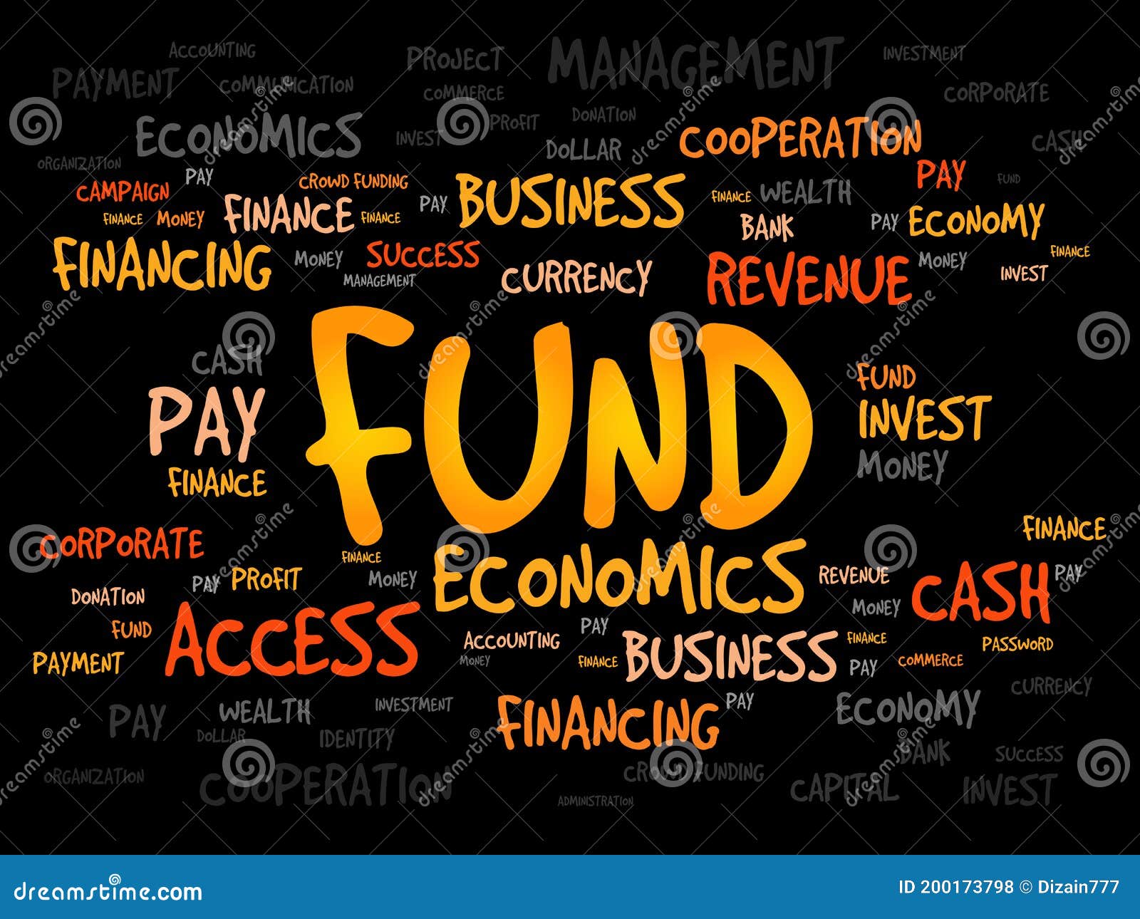 FUND word cloud stock illustration. Illustration of donate - 200173798