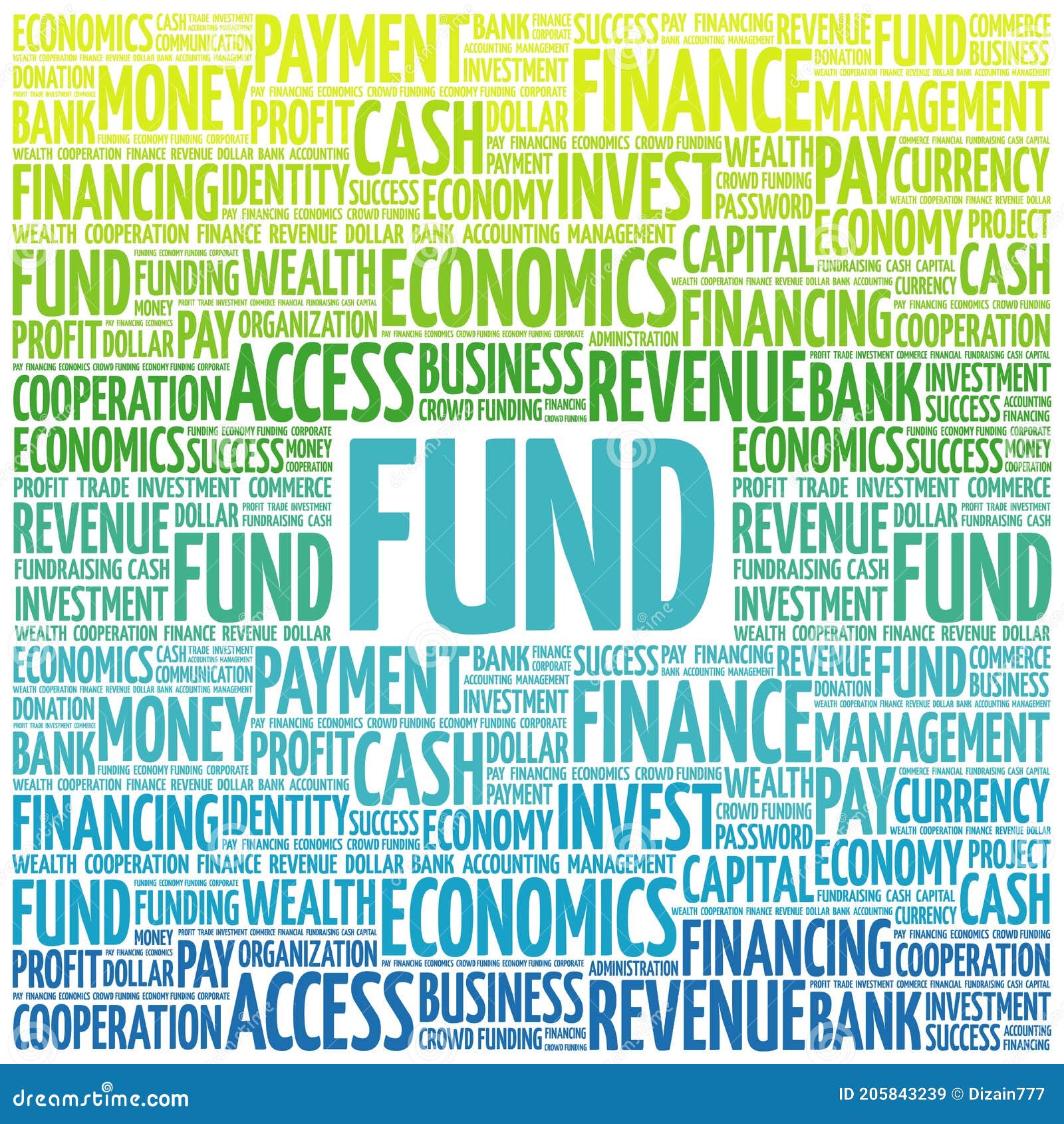 FUND word cloud stock illustration. Illustration of concept - 205843239