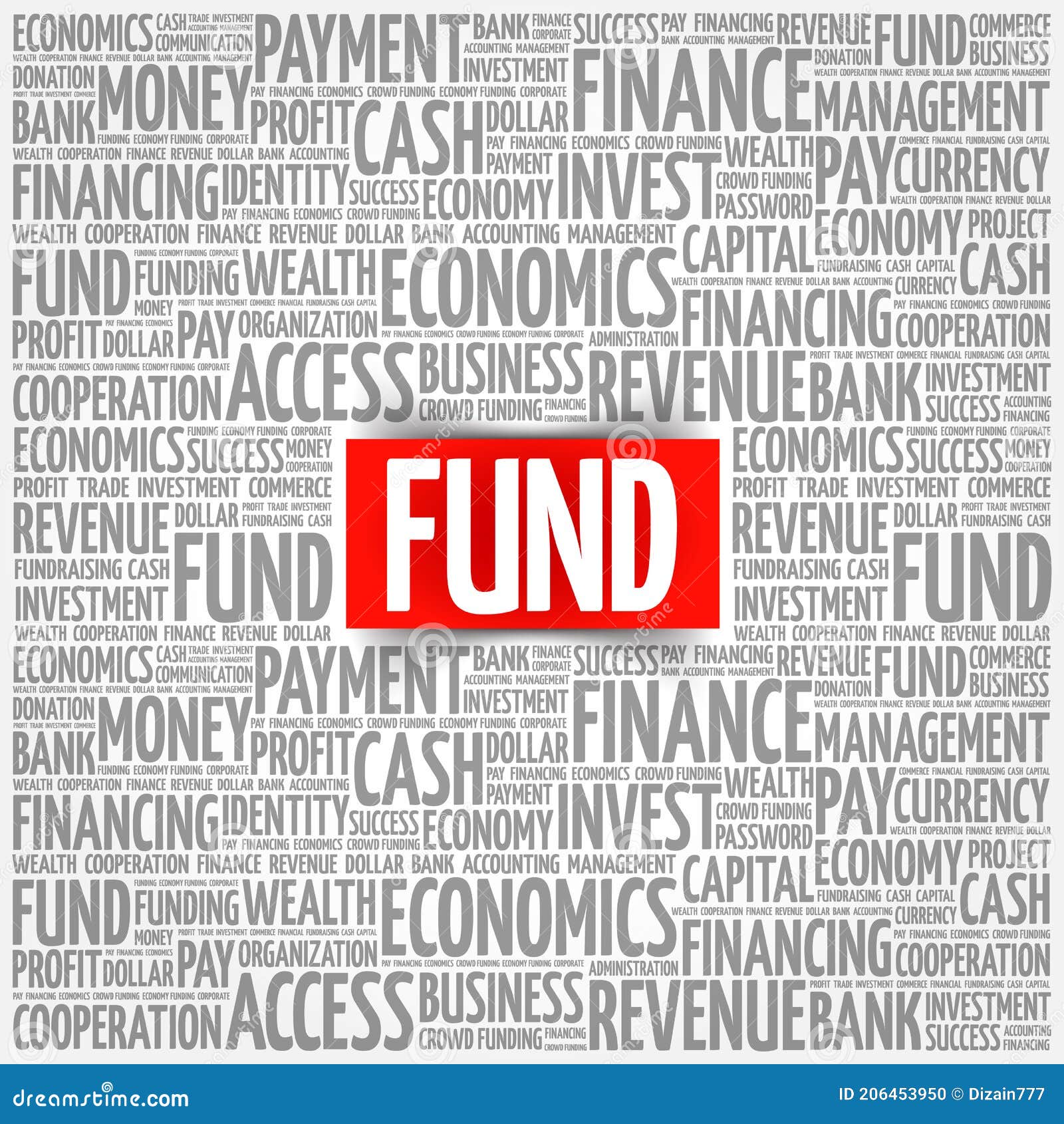 FUND word cloud stock illustration. Illustration of fundraising - 206453950