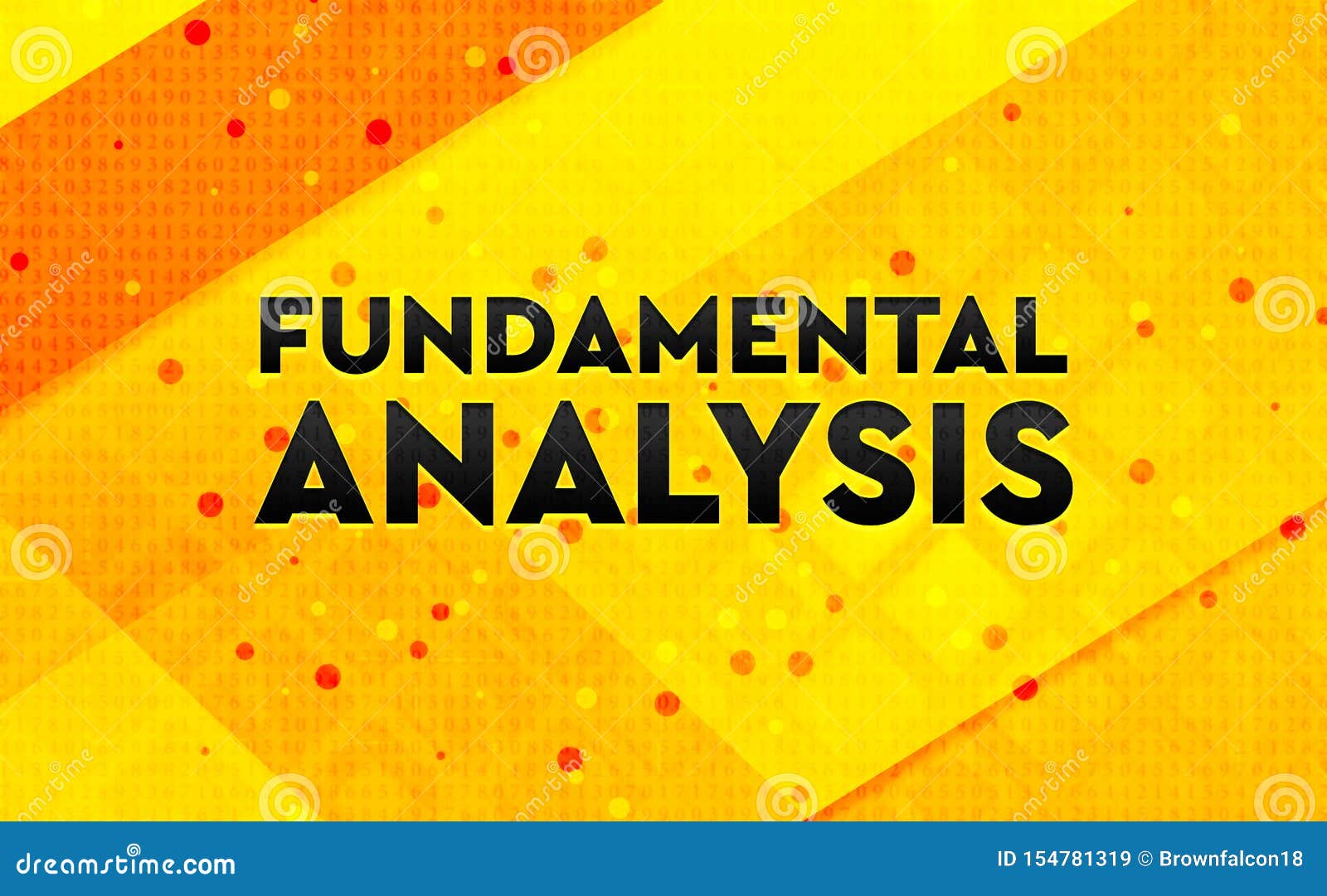 Fundamental Analysis Abstract Digital Banner Yellow Background Stock ...