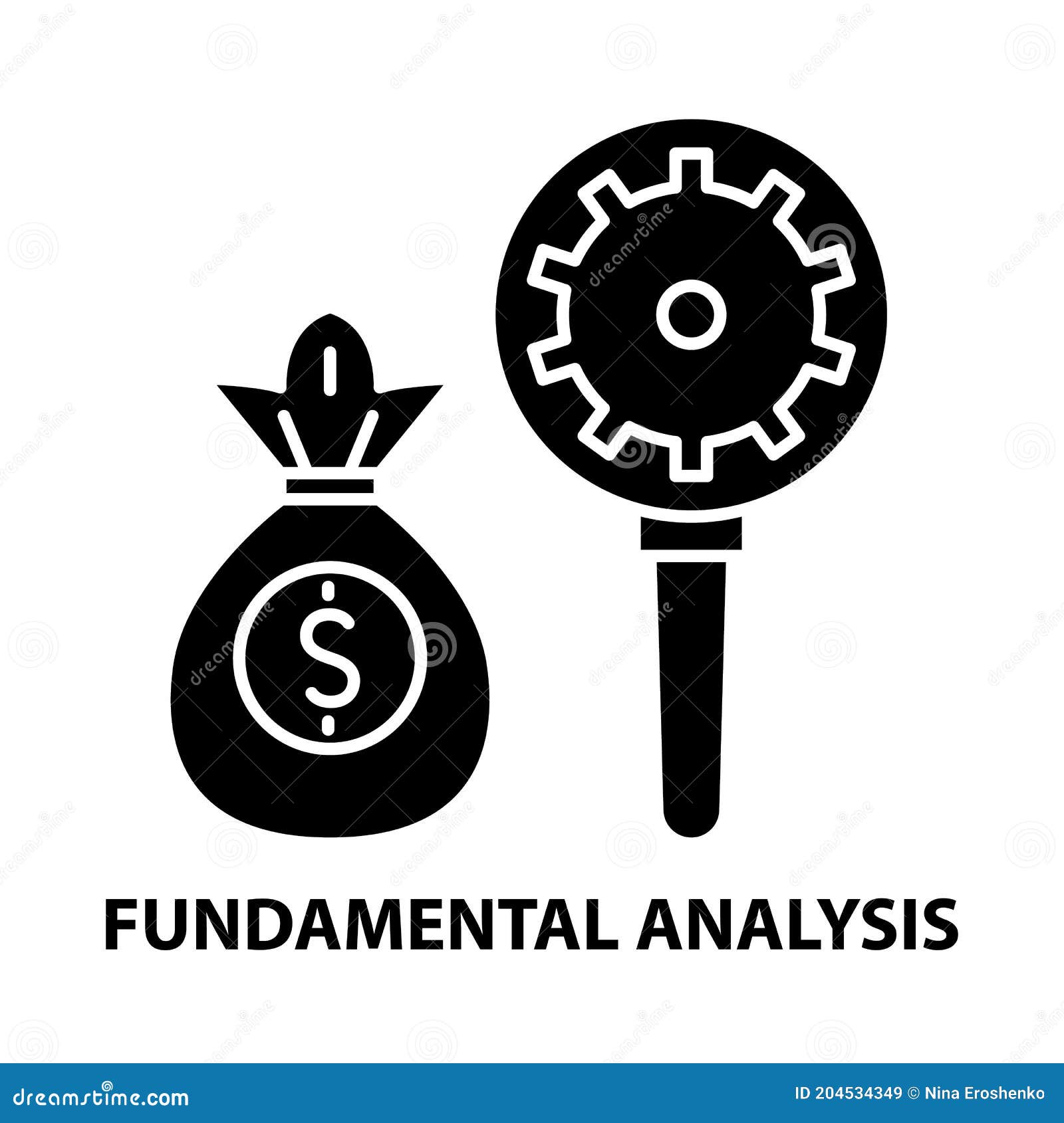 Fundamental Analysis Icon, Black Vector Sign with Editable Strokes ...