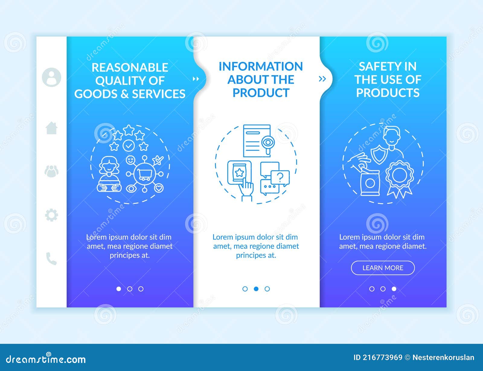 Fundamental Client Rights Onboarding Vector Template Stock Vector ...
