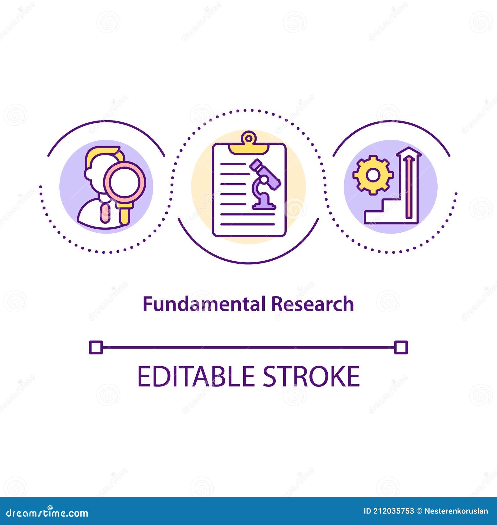 Fundamental Research Concept Icon Stock Vector - Illustration of ...