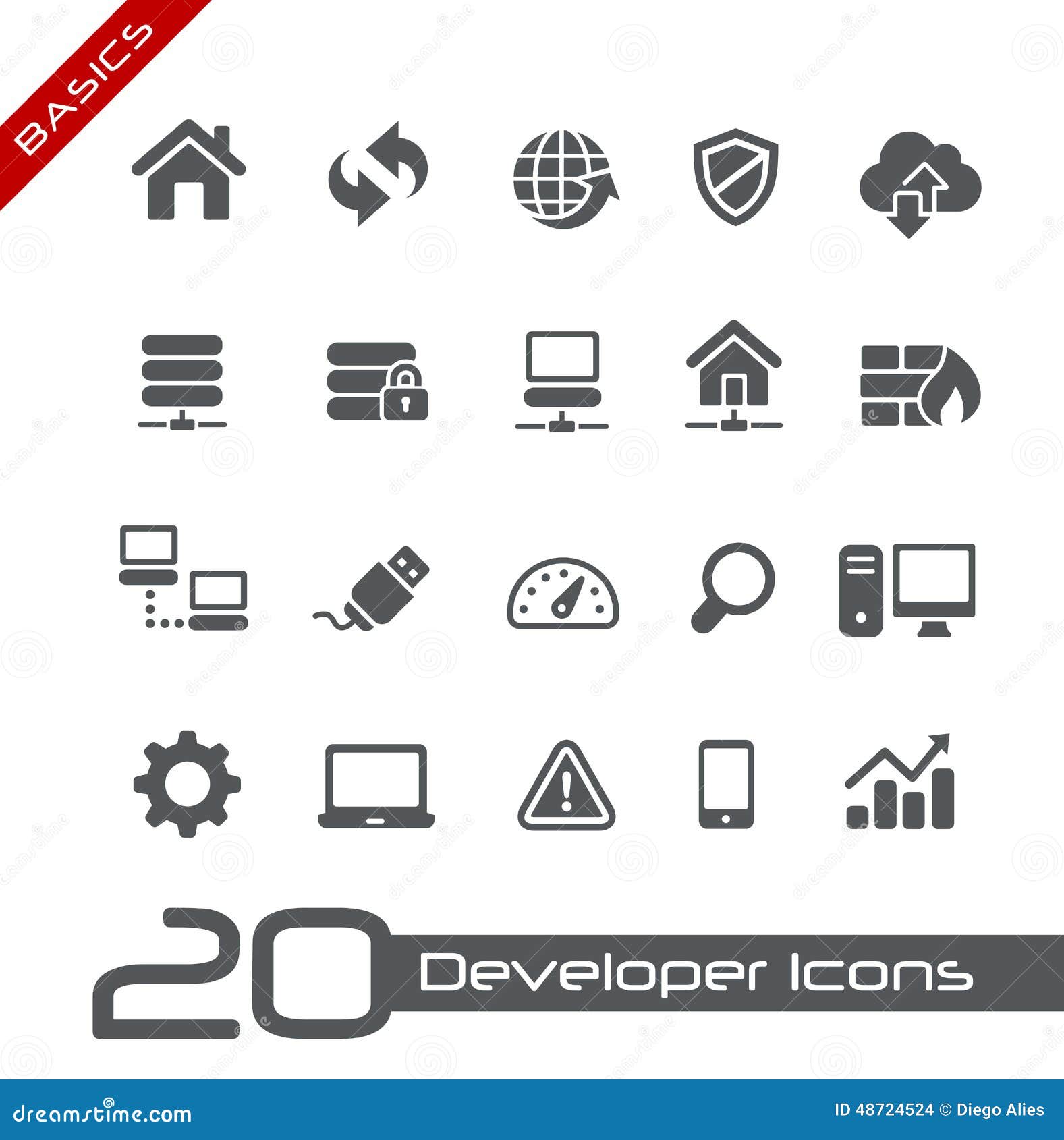 Fundamentos De //de Los Iconos Del Desarrollador Ilustración del Vector ...