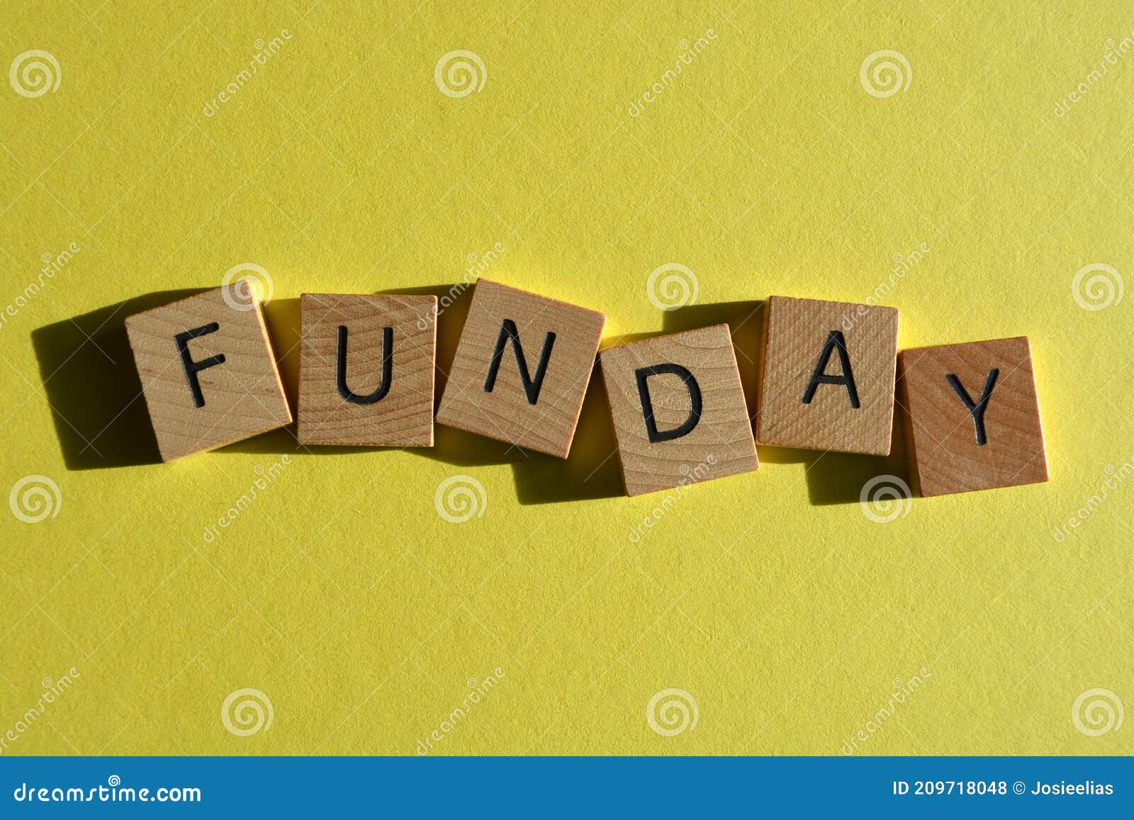 Funday, Word In 3D Wooden Alphabet Letters Isolated On Yellow ...