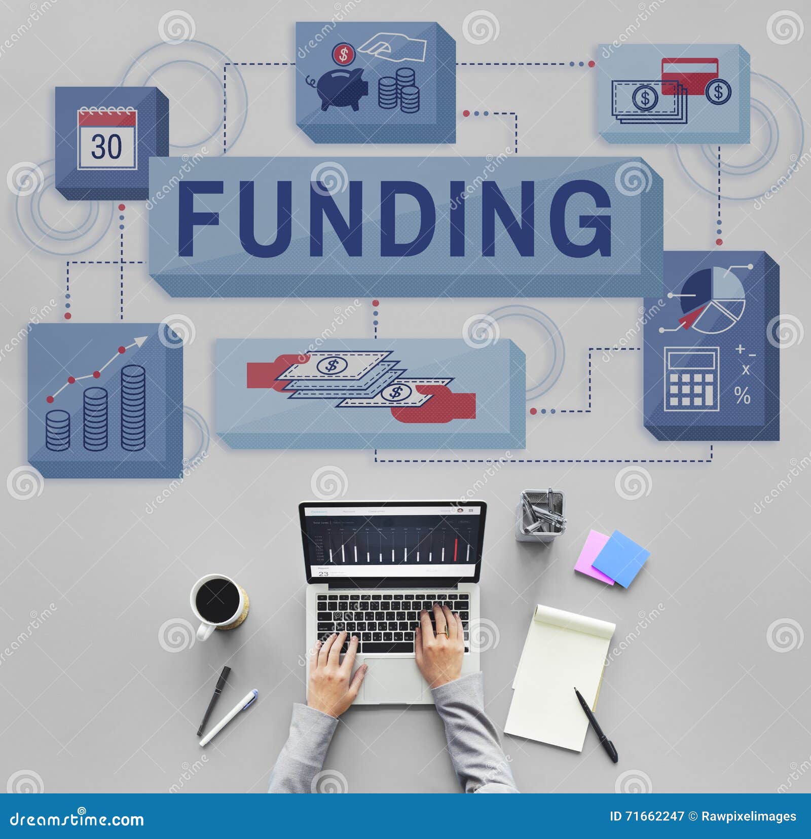 Funding Finance Management Graphics Concept Stock Image - Image of desk ...