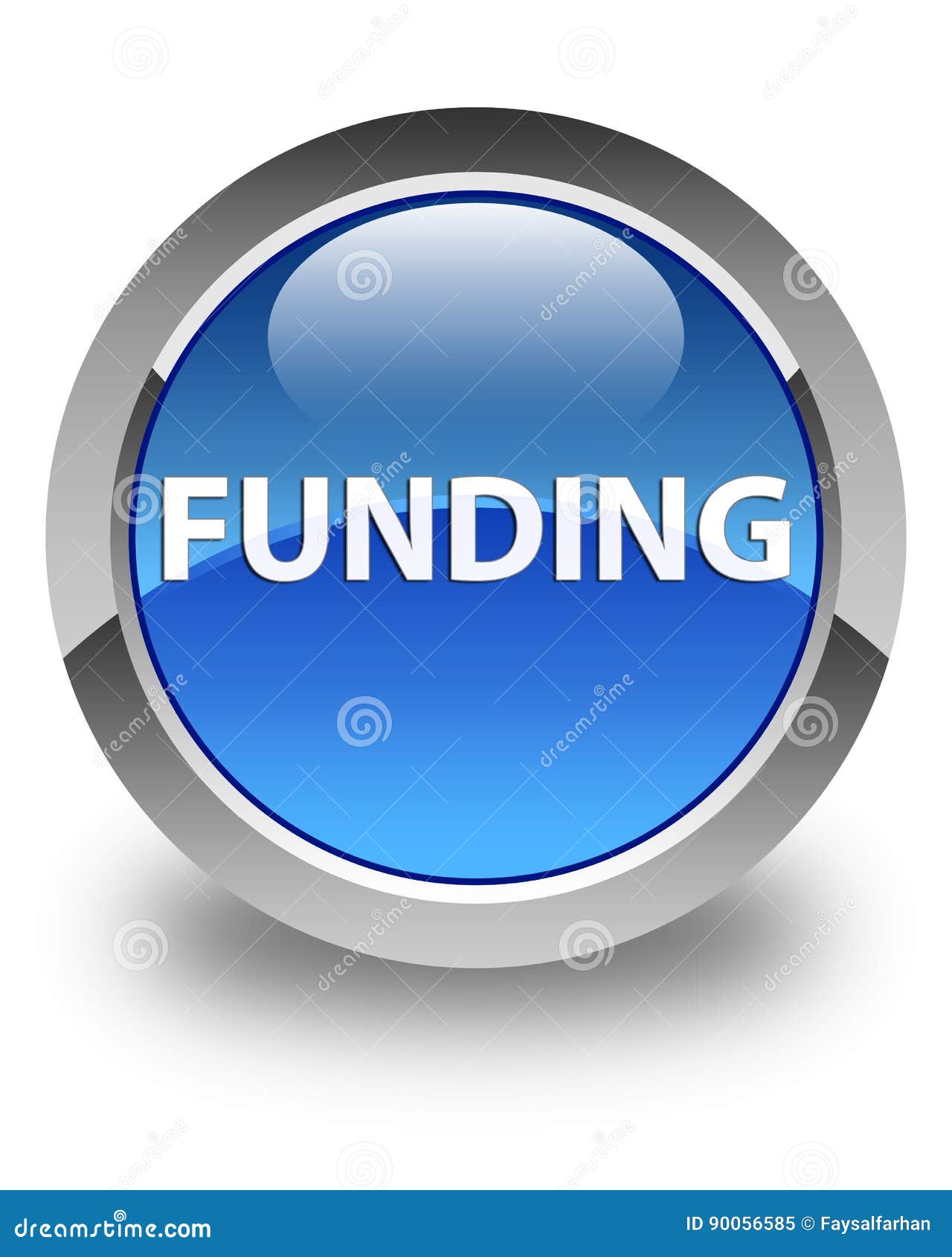 Funding Glossy Blue Round Button Stock Illustration - Illustration of ...