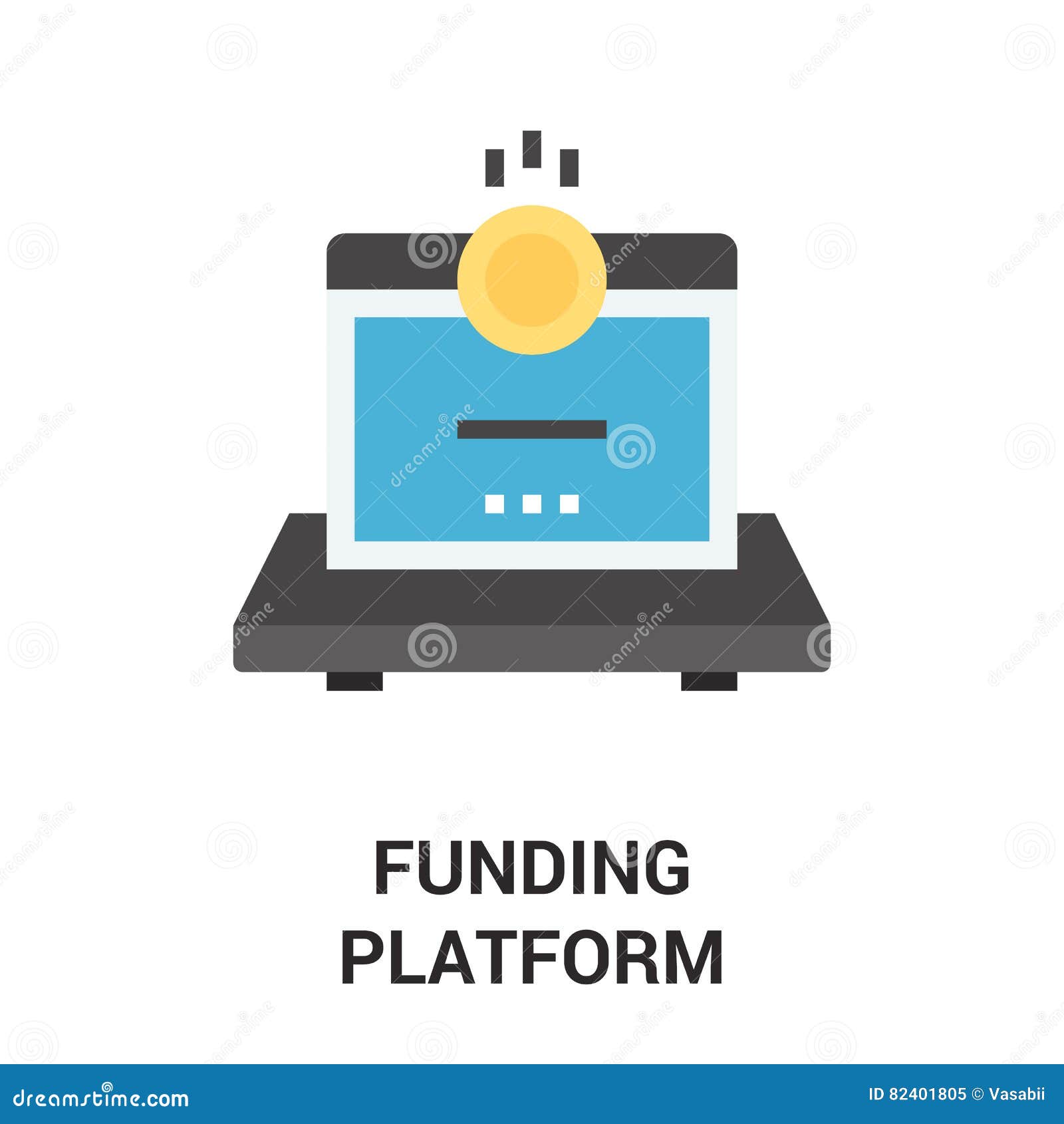 Funding Platform Icon Concept Stock Vector - Illustration of global ...
