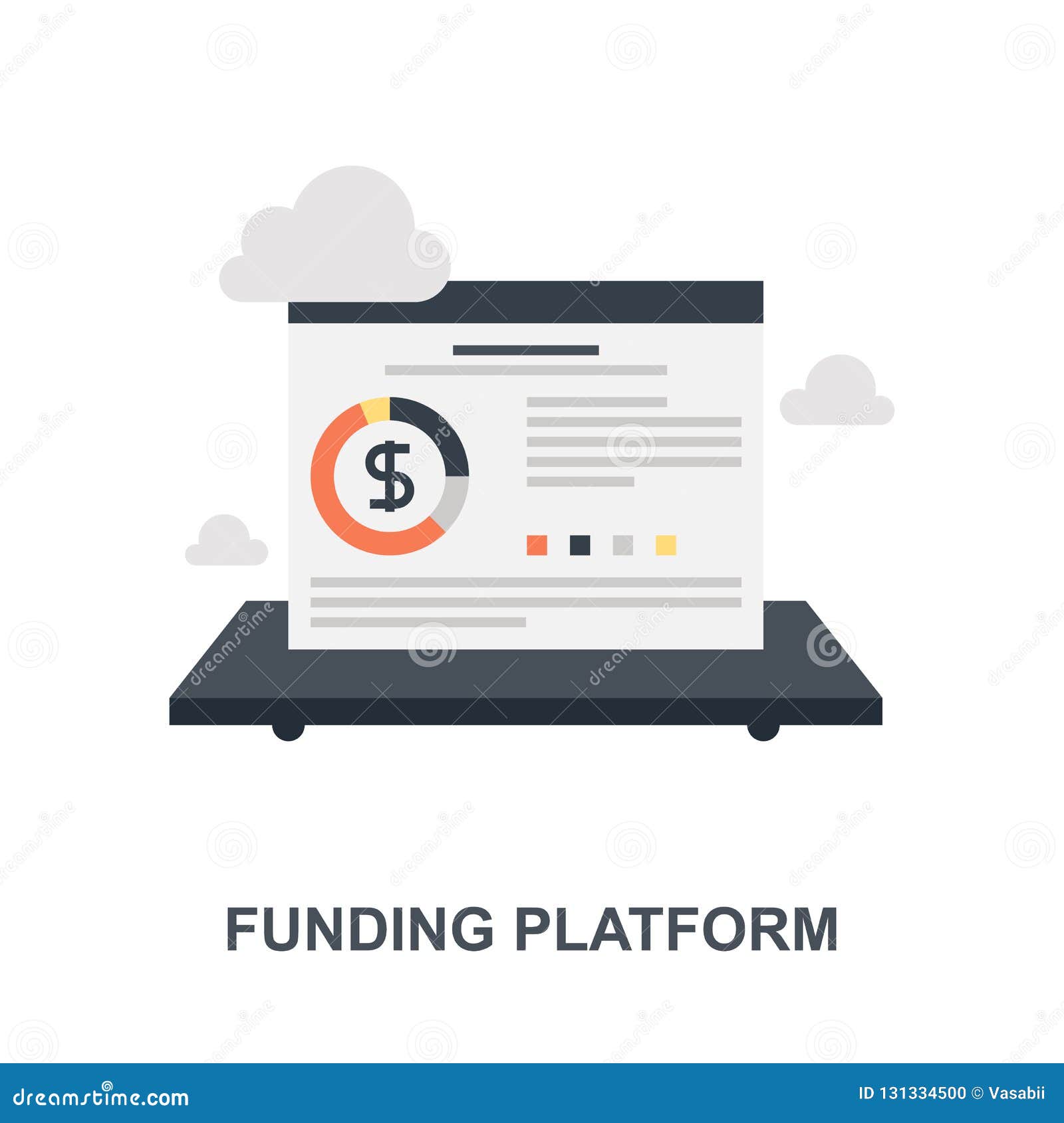 Funding Platform Icon Concept Stock Vector - Illustration of flat ...
