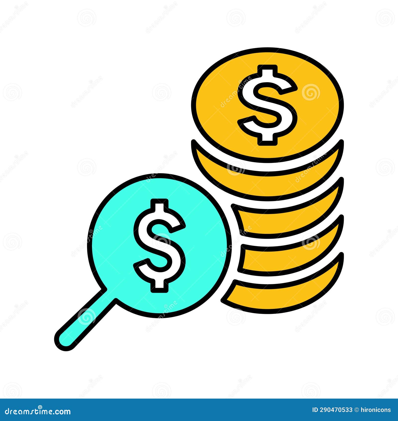 Funding Source Finding Icon. Line, Outline Design Stock Illustration ...