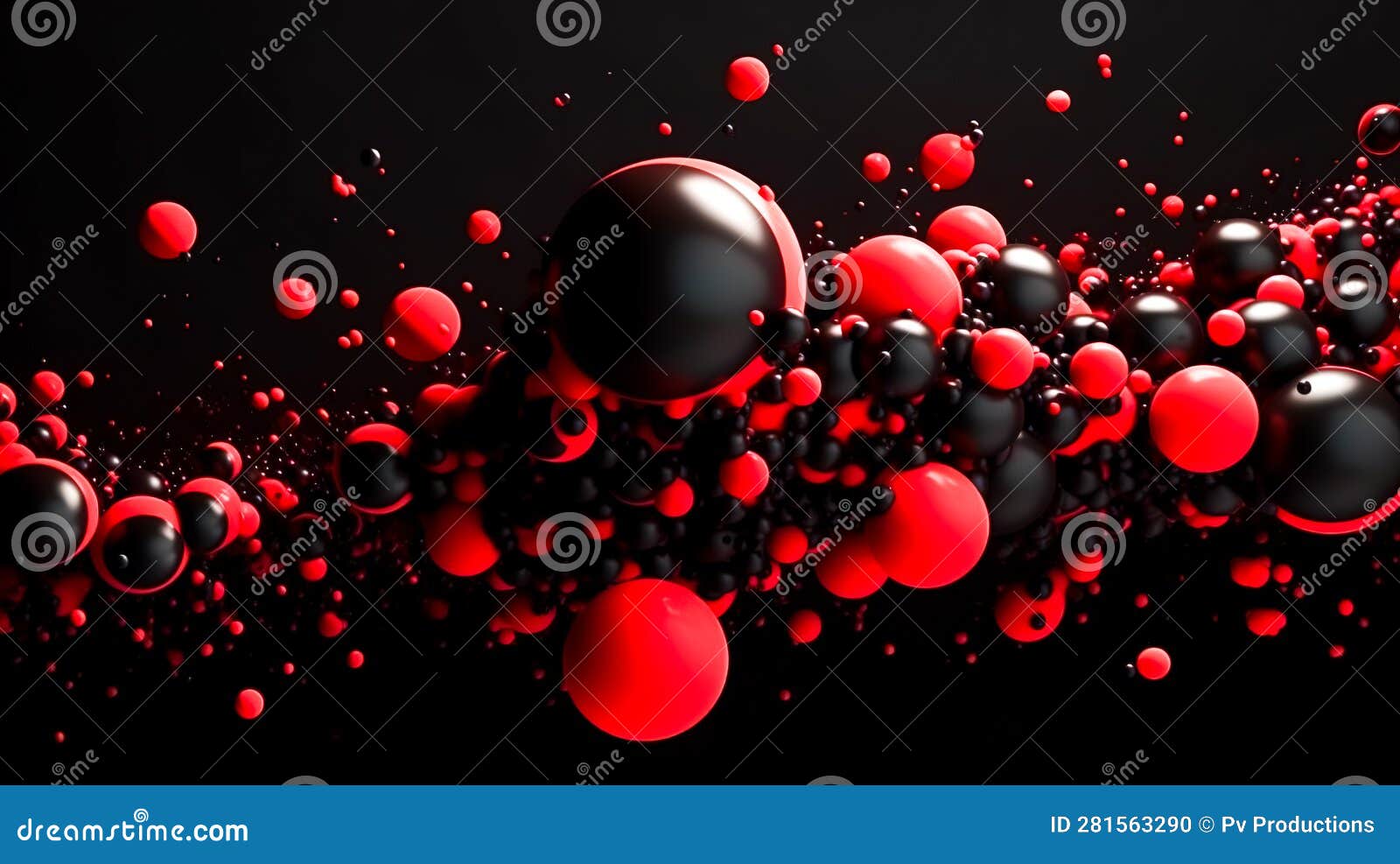 Fundo Abstrato Com Bolas Vermelhas Gerativo Ai. Foto de Stock - Imagem de preto, brilhar: 281563290