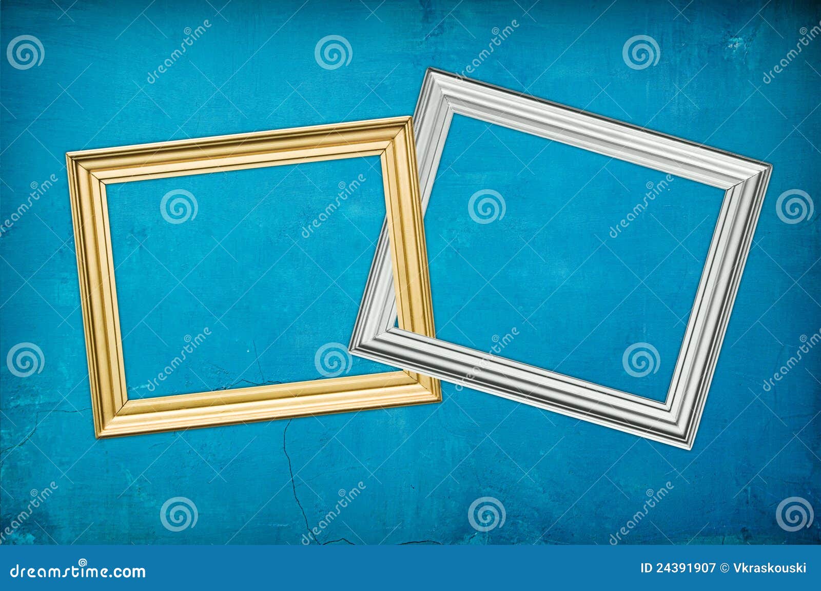 Fundo azul com dois frames imagem de stock. Imagem de concreto - 24391907