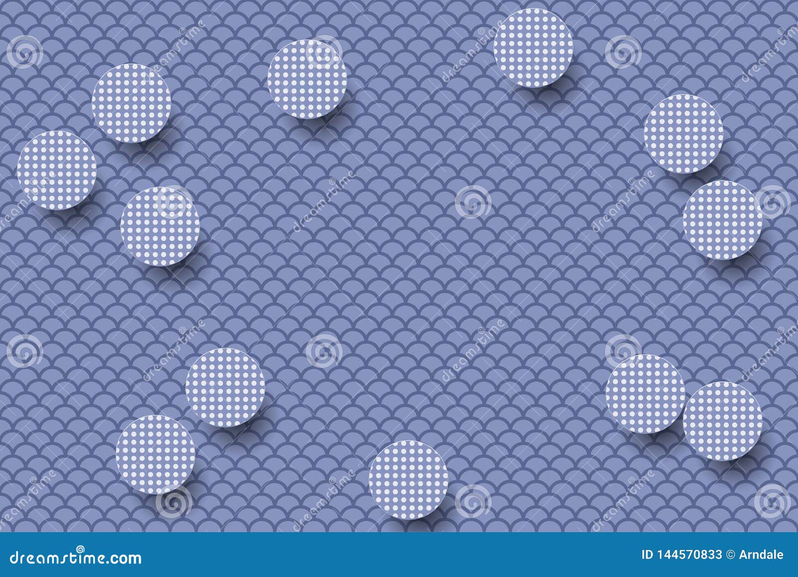 Fundo Azul Com Formas Decoradas Redondas Ilustração do Vetor ...