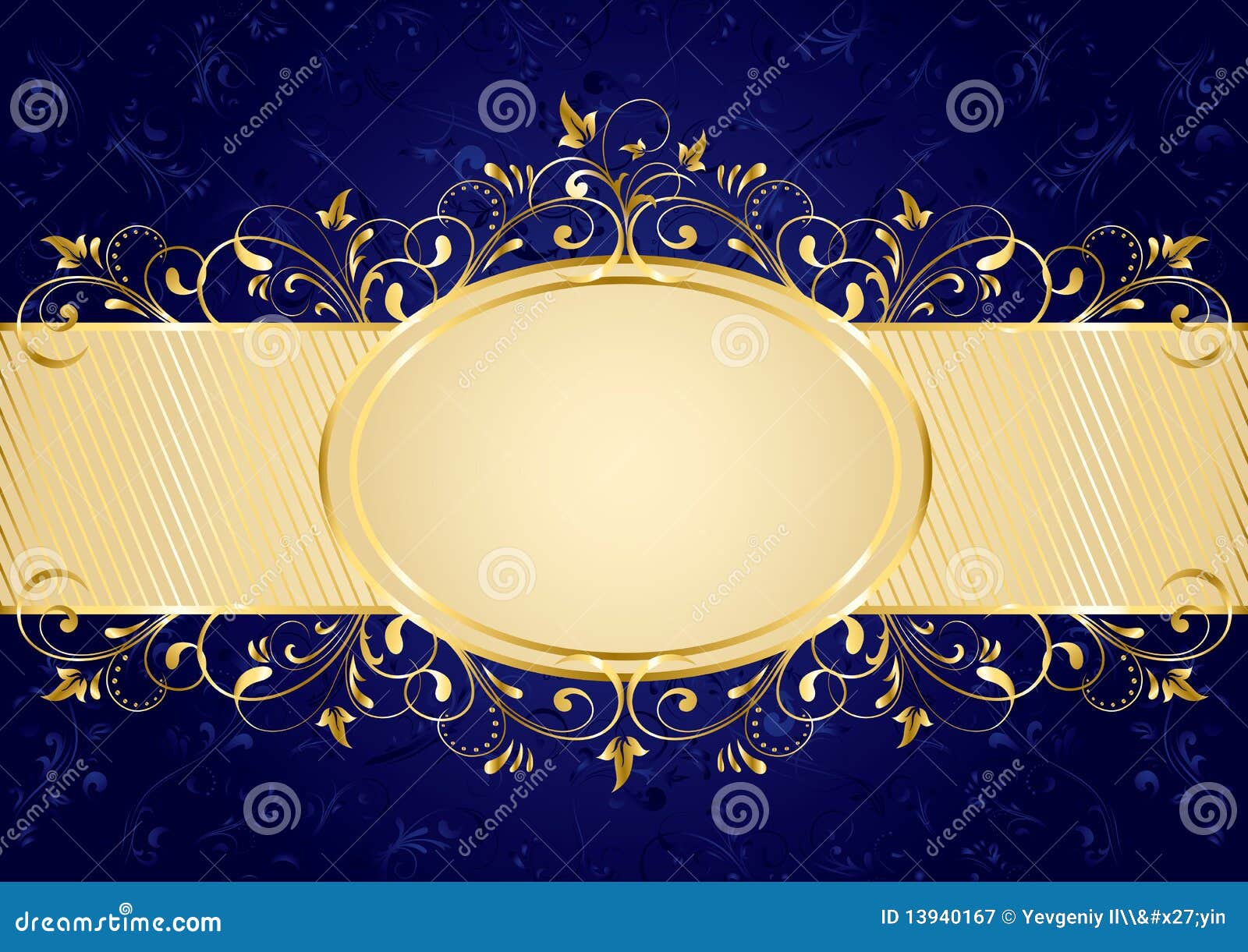 Fundo Azul Com Frame Dourado Ilustração do Vetor - Ilustração de planta ...