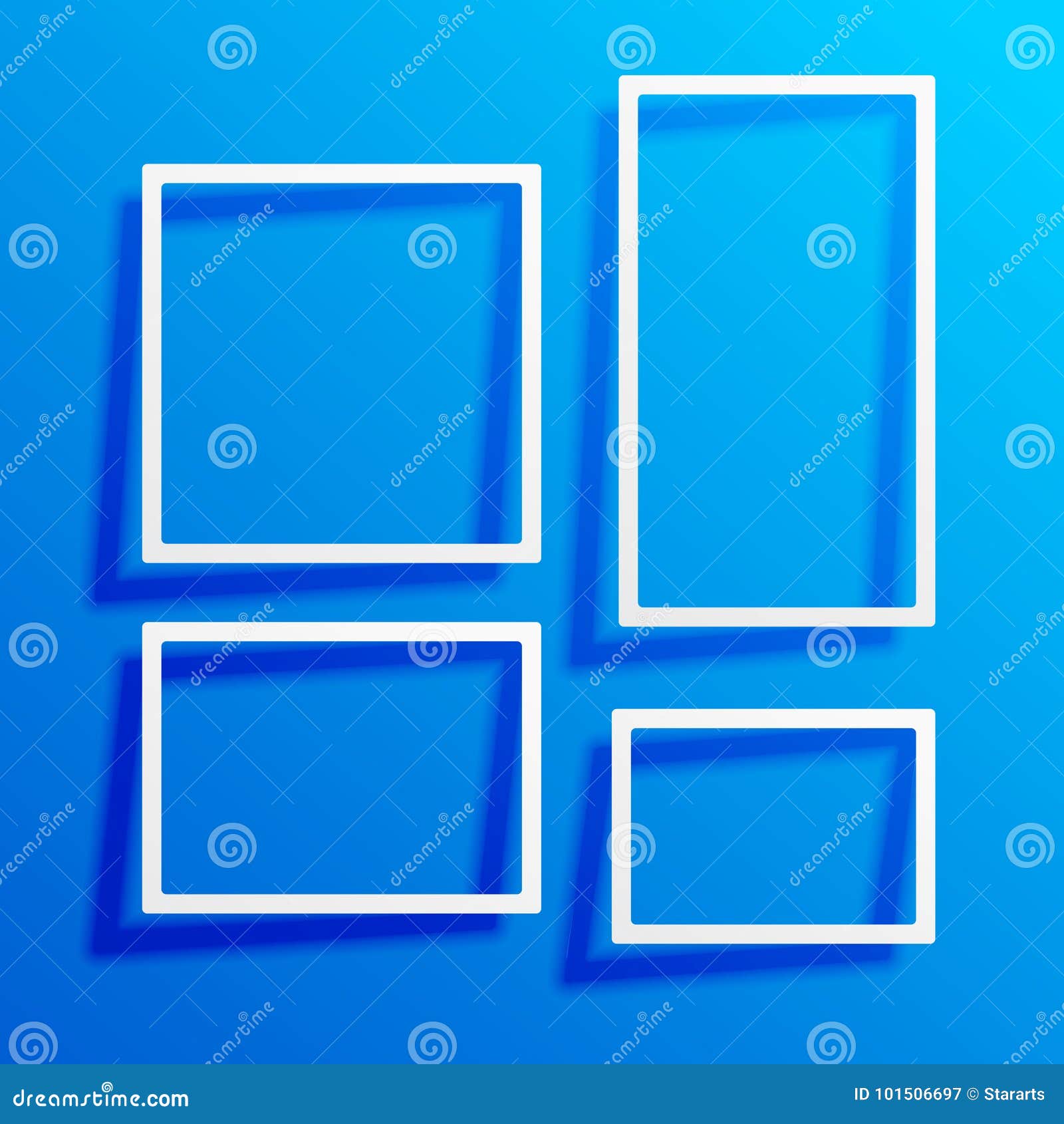 Fundo Azul Com Quadros Brancos Da Beira Ilustração do Vetor ...