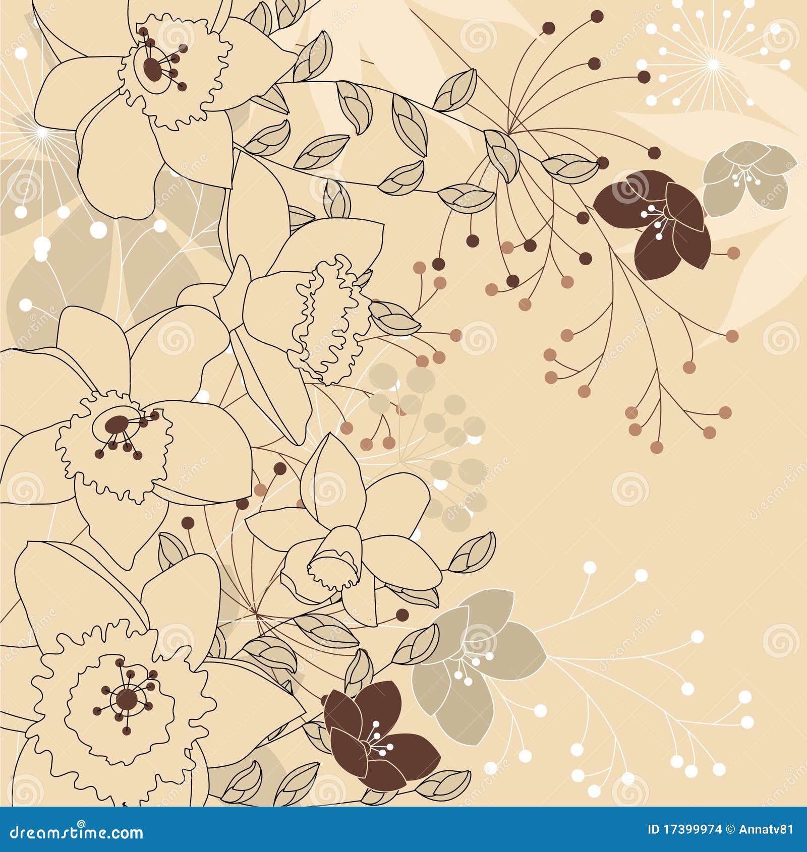 Fundo Bege Claro Floral à Moda Ilustração do Vetor - Ilustração de ...