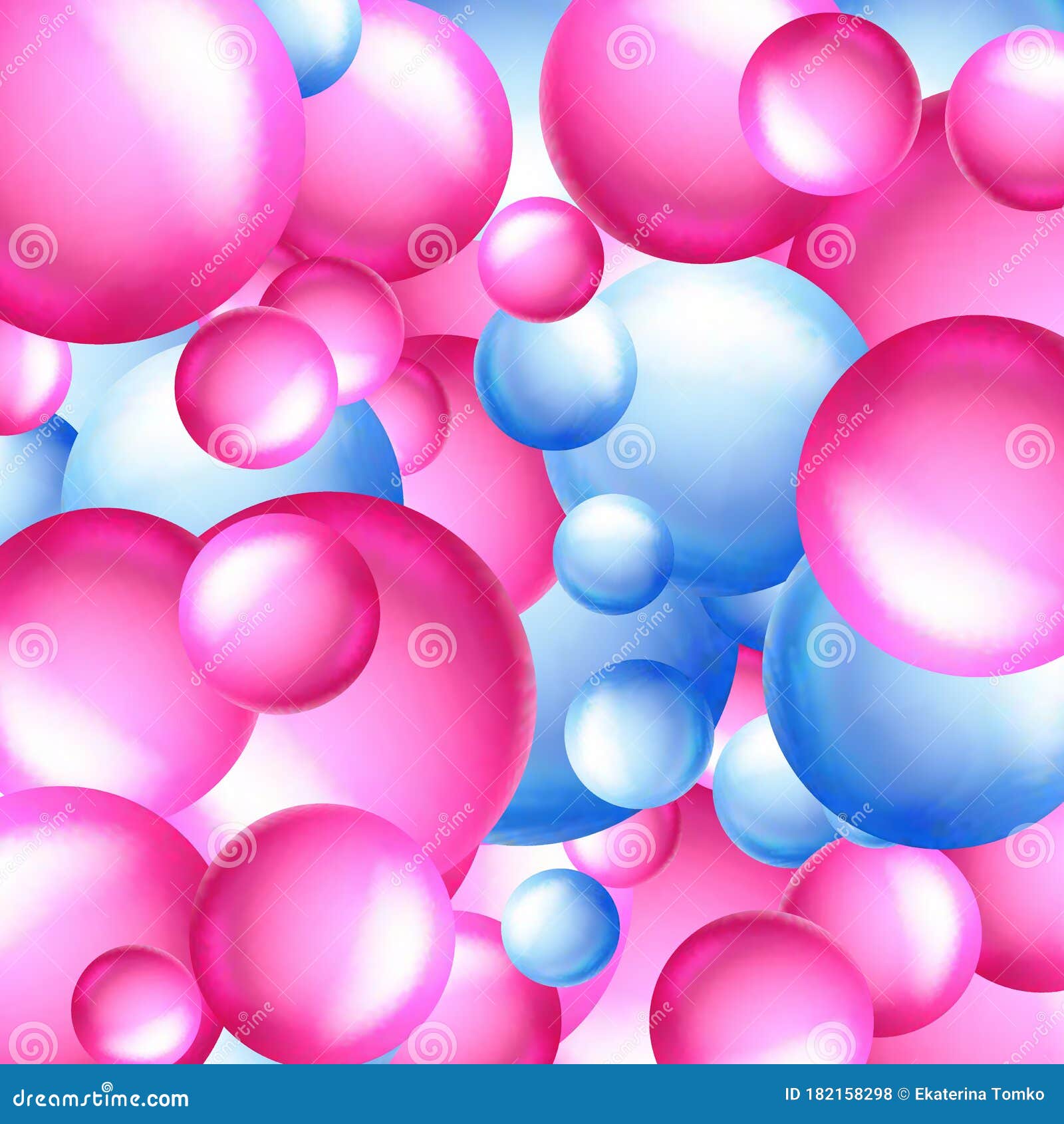 Fundo Colorido Das Bolas. Ceptor Eps 10 3d Esferas Azul E Rosa 10 ...