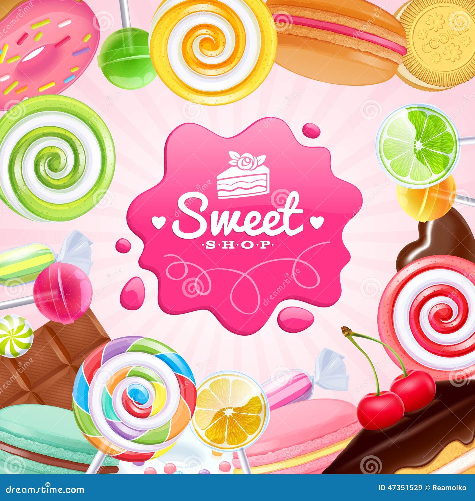 Fundo Colorido Dos Doces Diferentes Ilustração do Vetor - Ilustração de ...