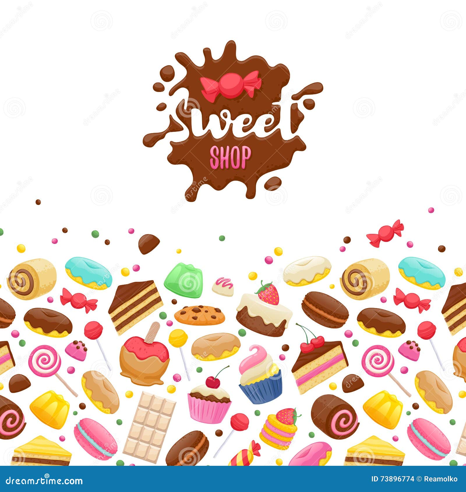 Fundo Colorido Dos Doces Sortidos Ilustração do Vetor - Ilustração de ...