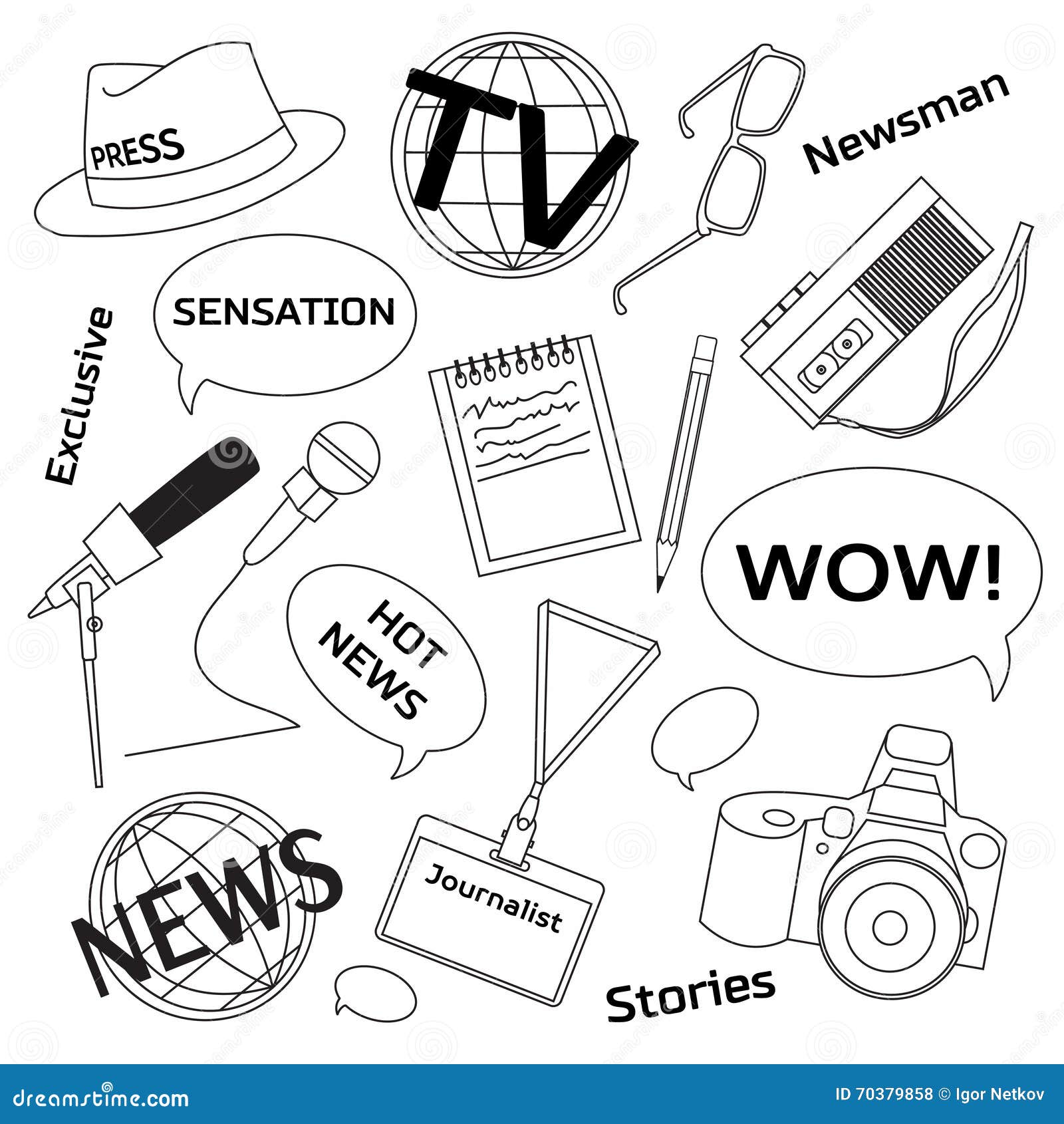 Fundo Com ícones Do Jornalismo Ilustração do Vetor - Ilustração de ...