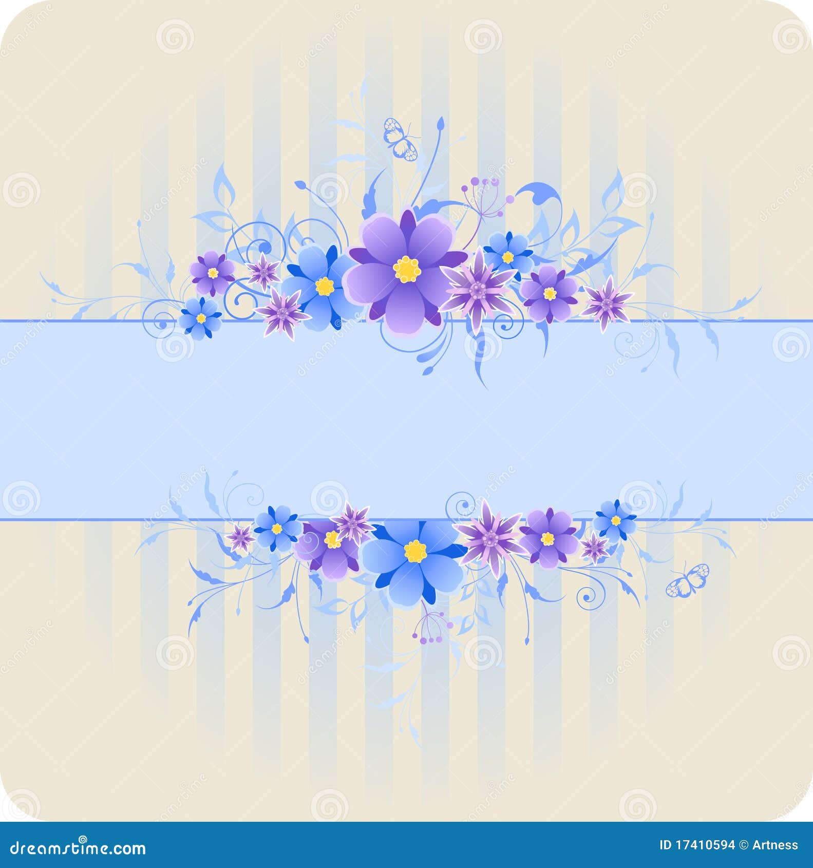 Fundo Com As Flores Violetas E Azuis Ilustração do Vetor - Ilustração ...