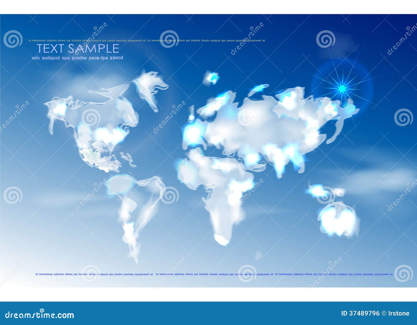 Fundo com MAPA das nuvens ilustração do vetor. Ilustração de paisagem ...