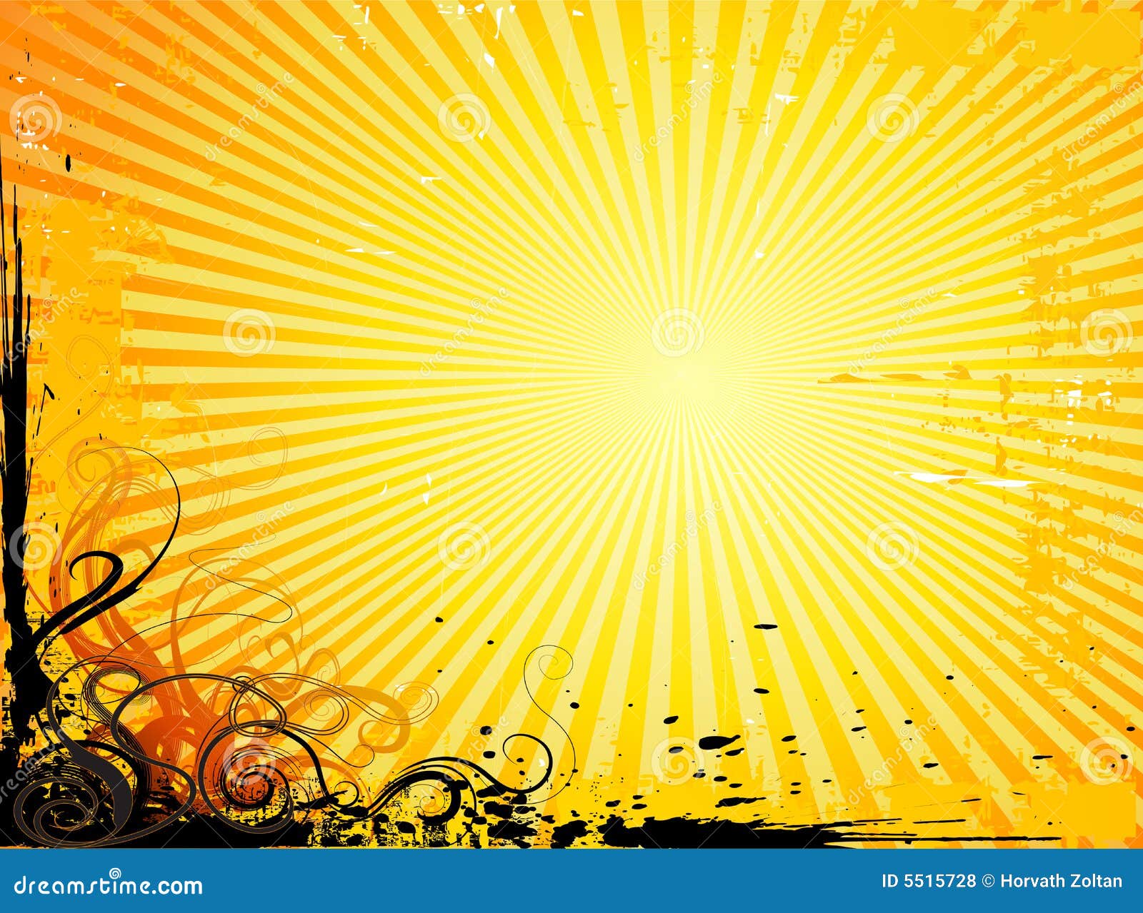 Fundo com raias e flores ilustração do vetor. Ilustração de efeito ...