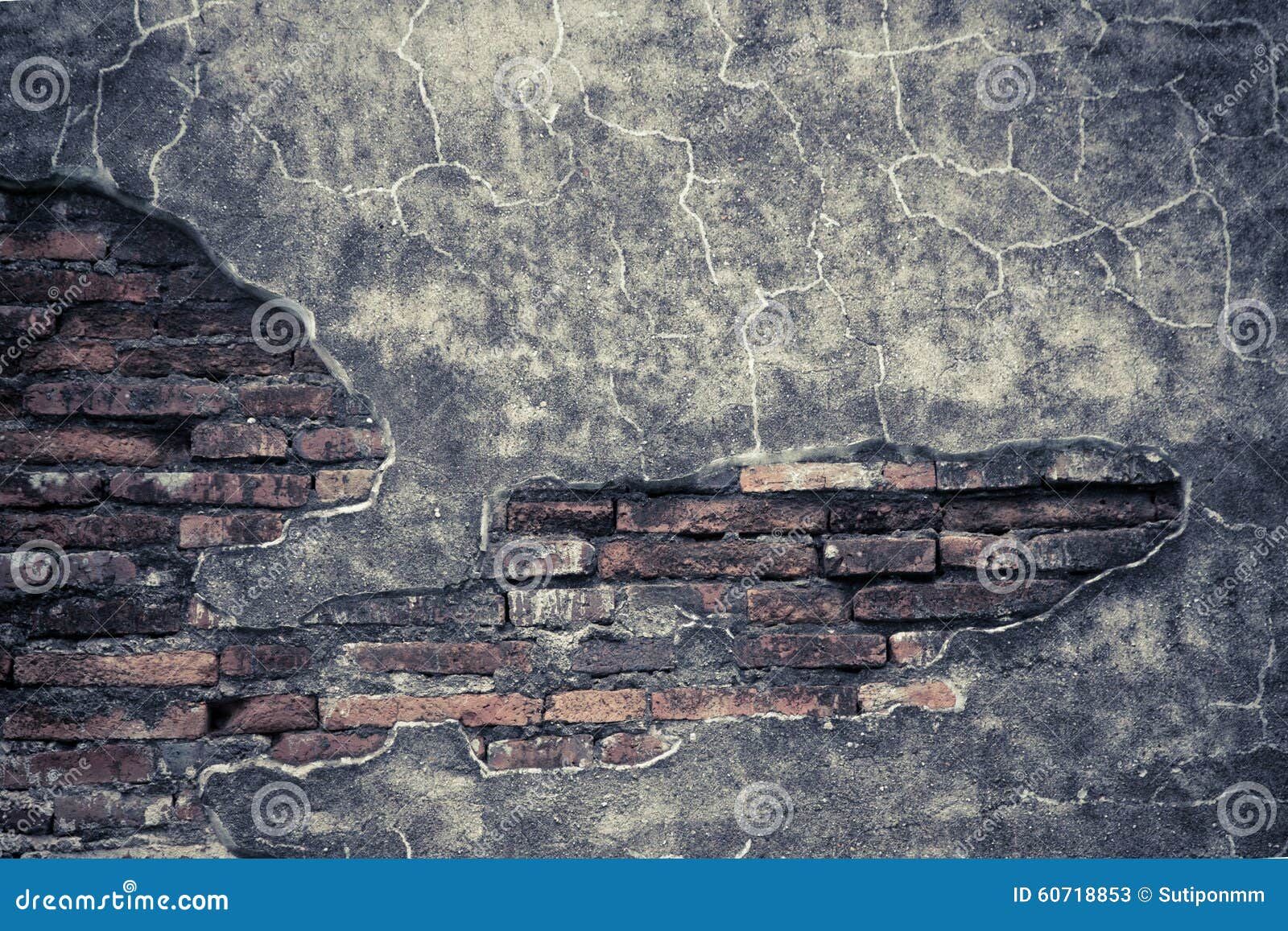Fundo Concreto Rachado Da Parede De Tijolo Do Vintage Em Ayutthaya Pro