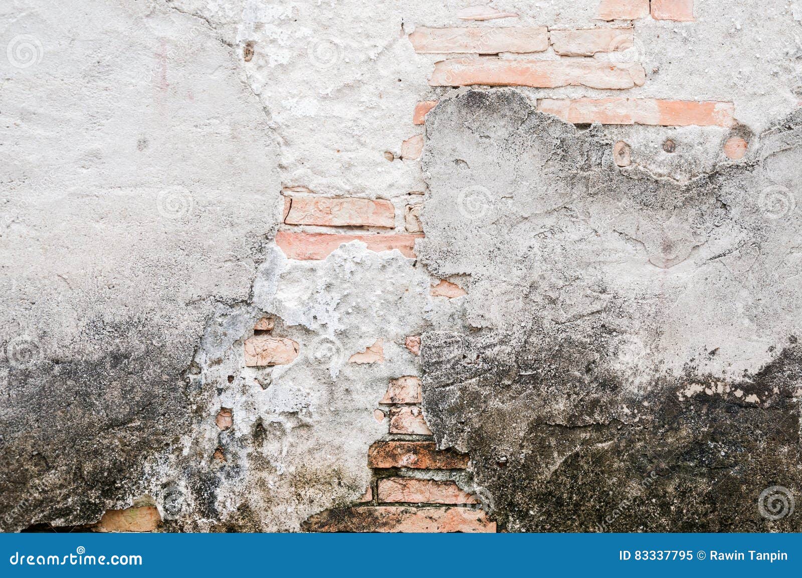 Fundo Concreto Rachado Velho Da Parede De Tijolo Do Vintage Fundo