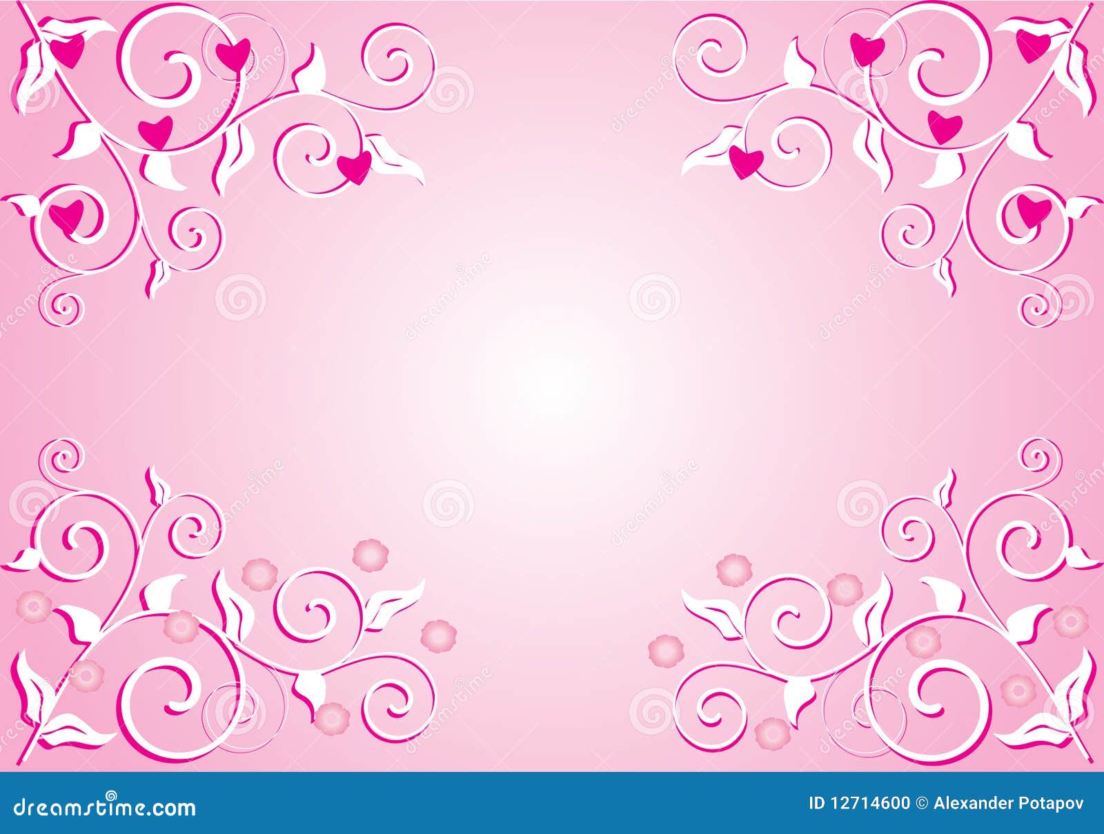 Fundo Cor-de-rosa Simples Com Filiais Ilustração do Vetor - Ilustração ...