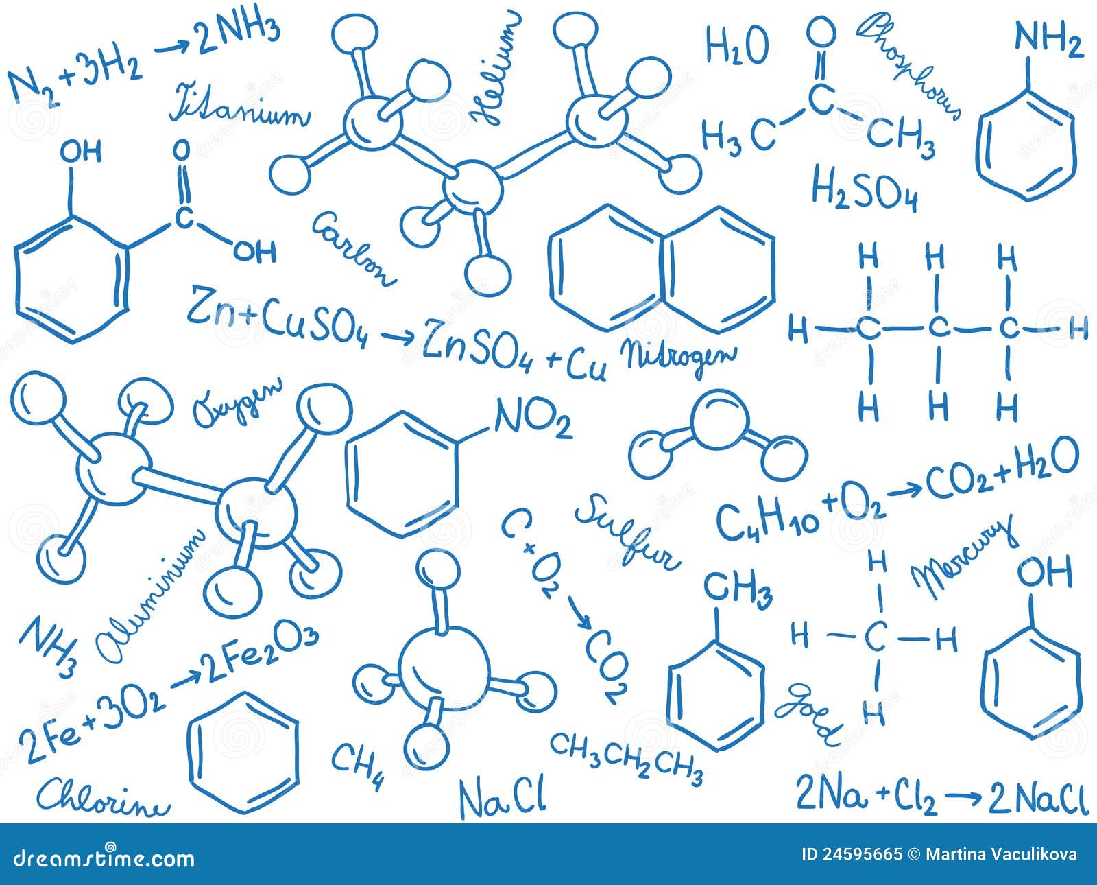 Fundo Da Química - Moléculas E Fórmulas Ilustração do Vetor ...