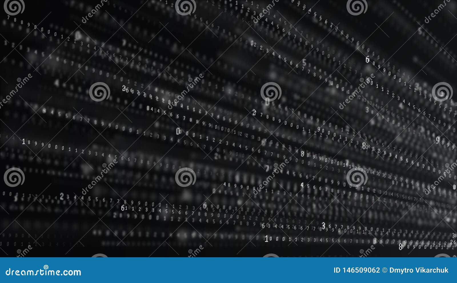Binary Code Abstract Technology Background. Big Data. Coding or Hacker Concept. Binary Code ...