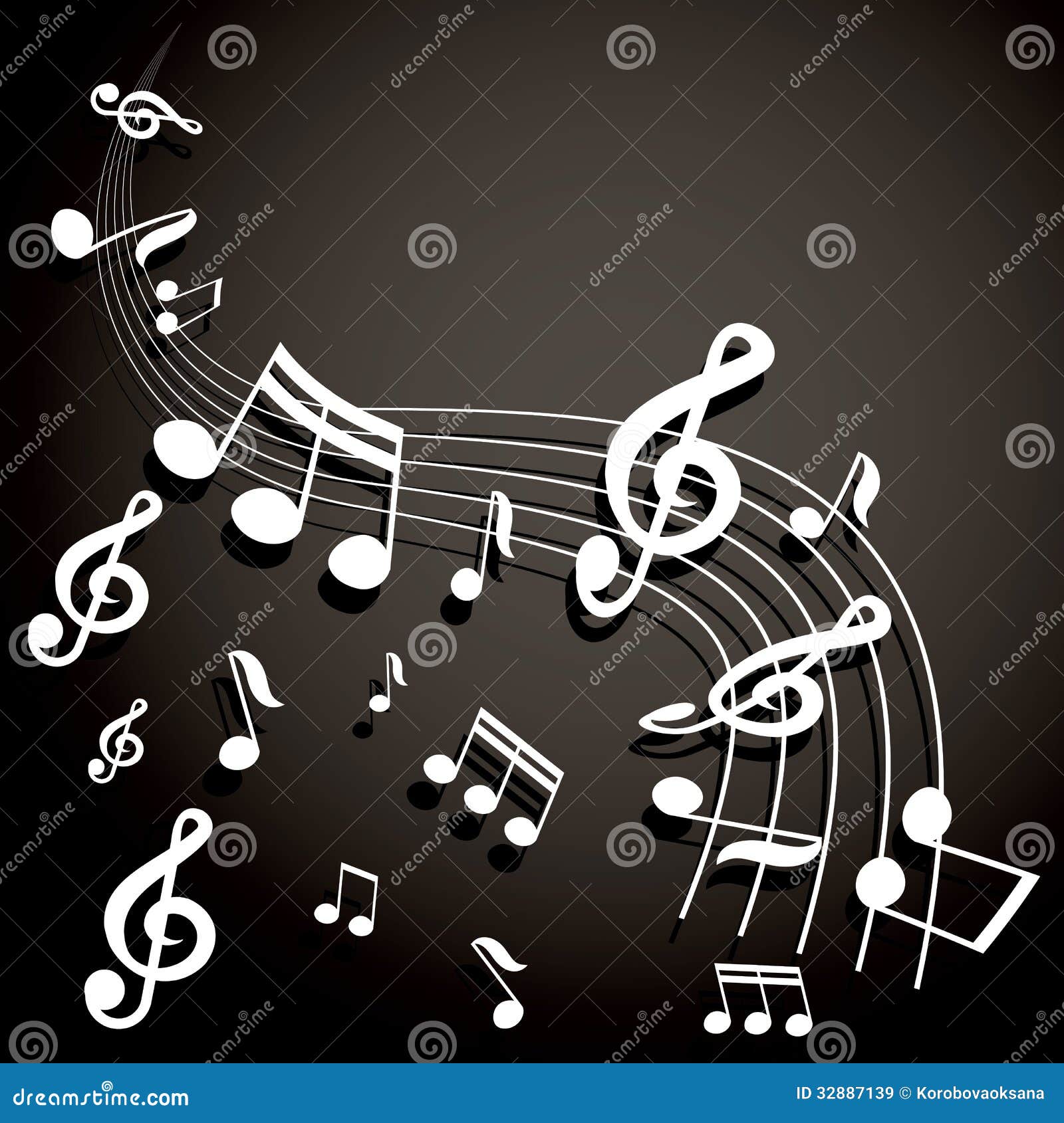 Fundo das notas musicais ilustração do vetor. Ilustração de arte - 32887139