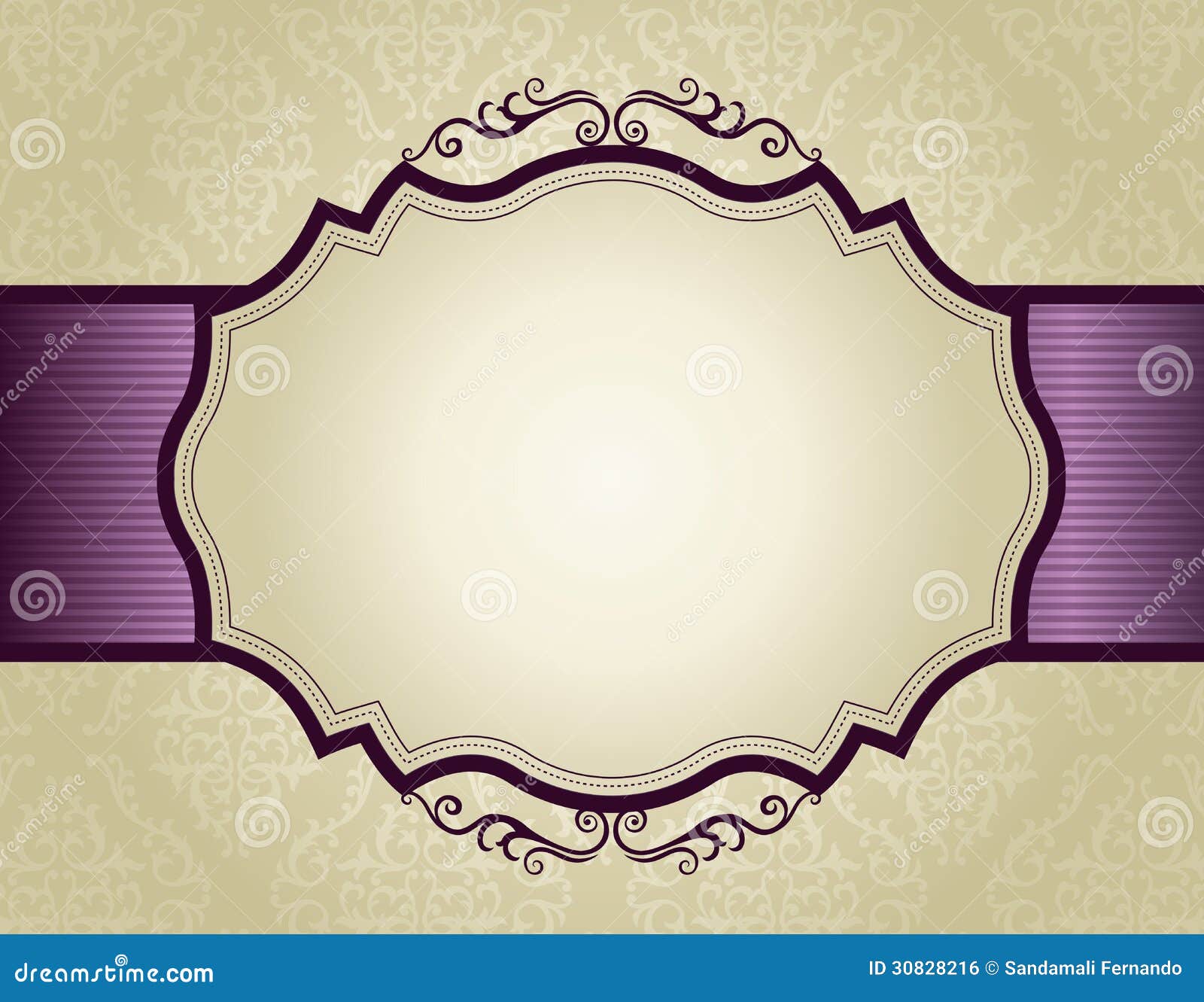 Fundo Do Convite Com Beira Decorativa Ilustração do Vetor - Ilustração ...