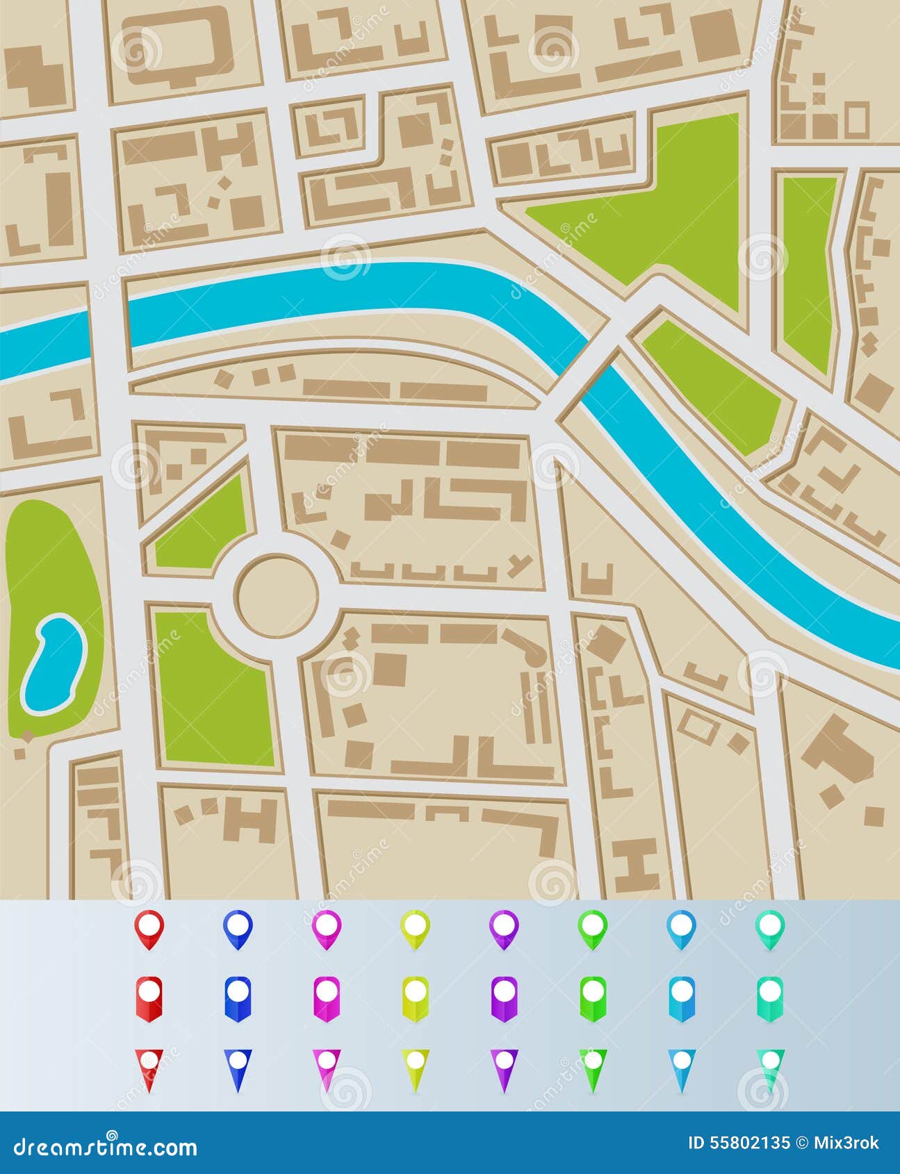 Fundo Do Mapa Dos Distritos Da Cidade Ilustração do Vetor - Ilustração ...